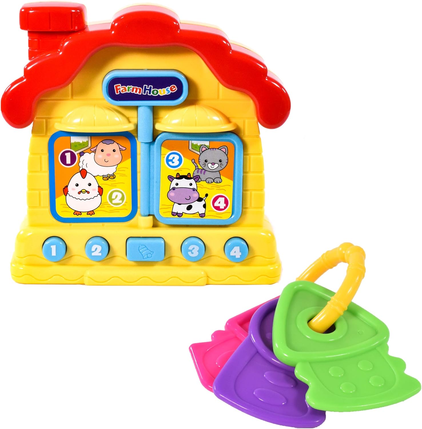 infunbebe Animal Farm House and Keys with Lights & Sound | Baby Toys ...