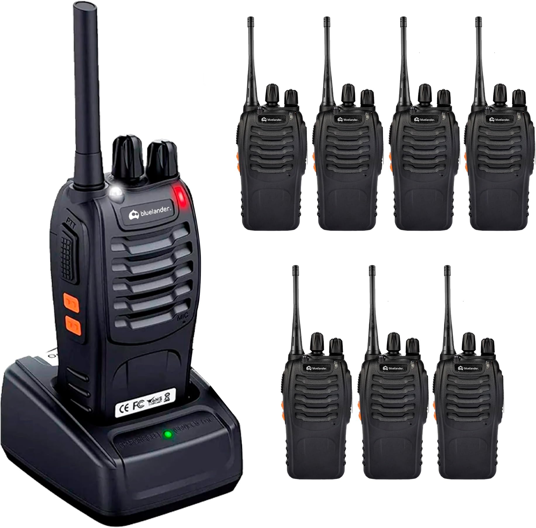 Bluelander Radios de Comunicación Inalámbricos 8 Piezas, Walkie Talkie ...