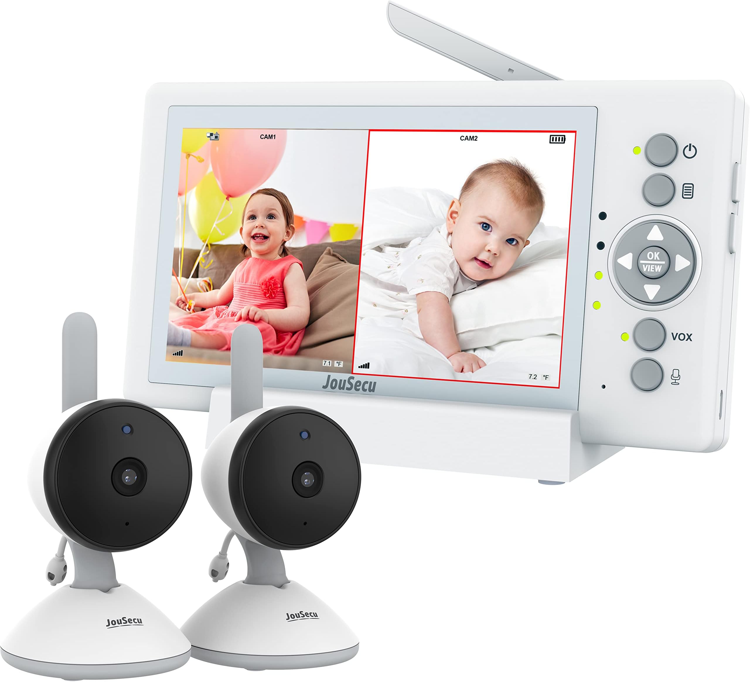 Amazon.com: Blemil Baby Monitor with 2 Cameras and Audio, 4.3'' IPS ...