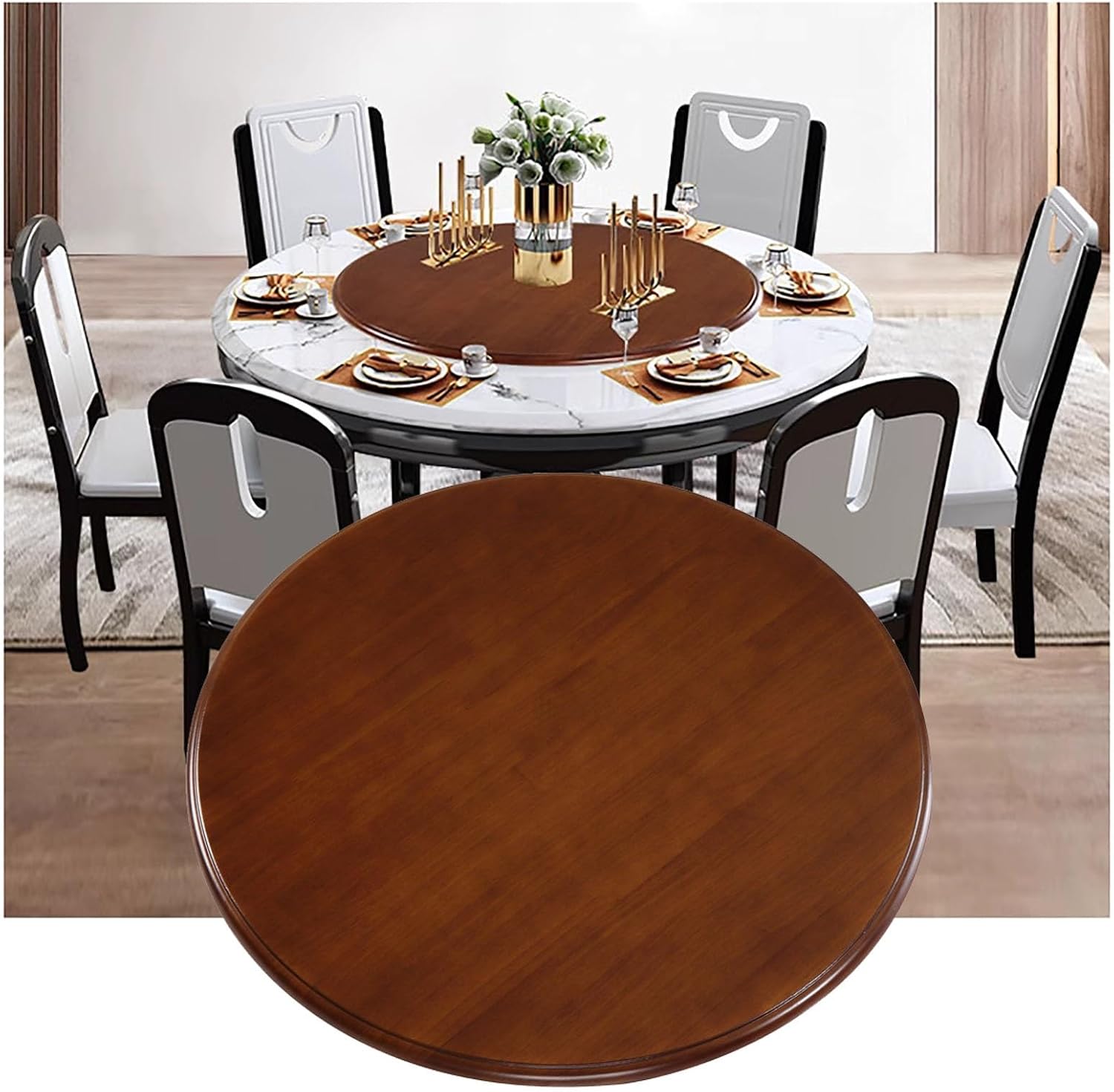 Amazon.com: Wood Lazy Susan Turntable Φ24/27/31/35/39/43in, Heat ...