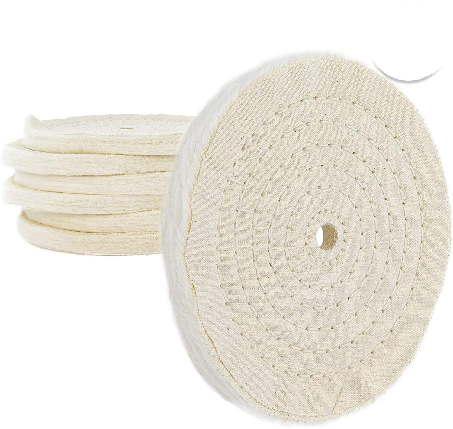 6" inch Polishing Wheel Sewn Cotton Buffing Wheel Extra Thick for Bench ...