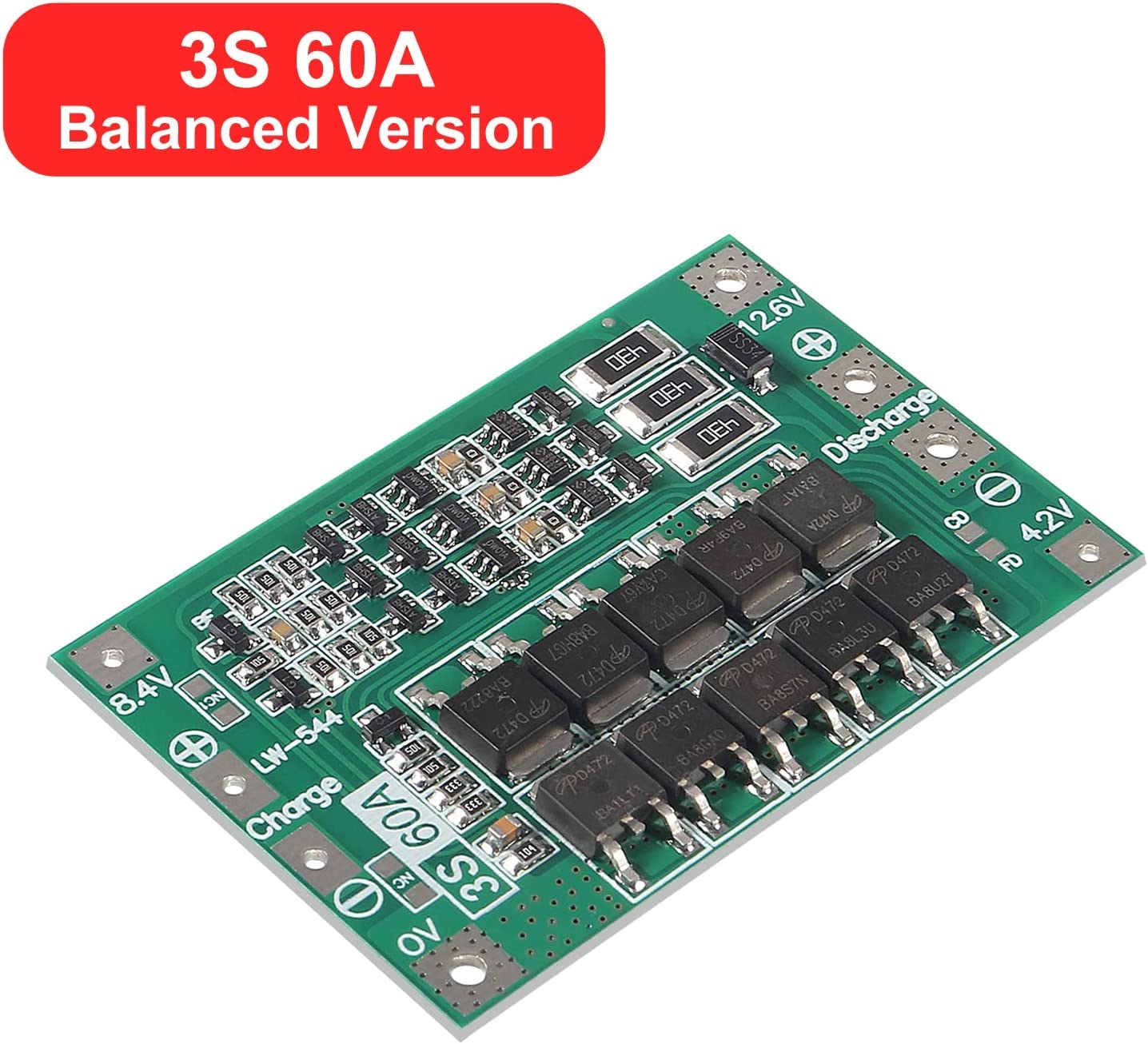 Snapklik.com : QCCAN 4PCS 3S 60A 12.6V 18650 Charger PCB BMS Protection ...