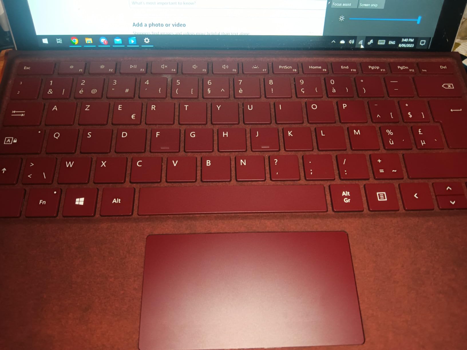 Microsoft Surface Pro Type Cover Belgian/Belgium AZERTY Backlit ...