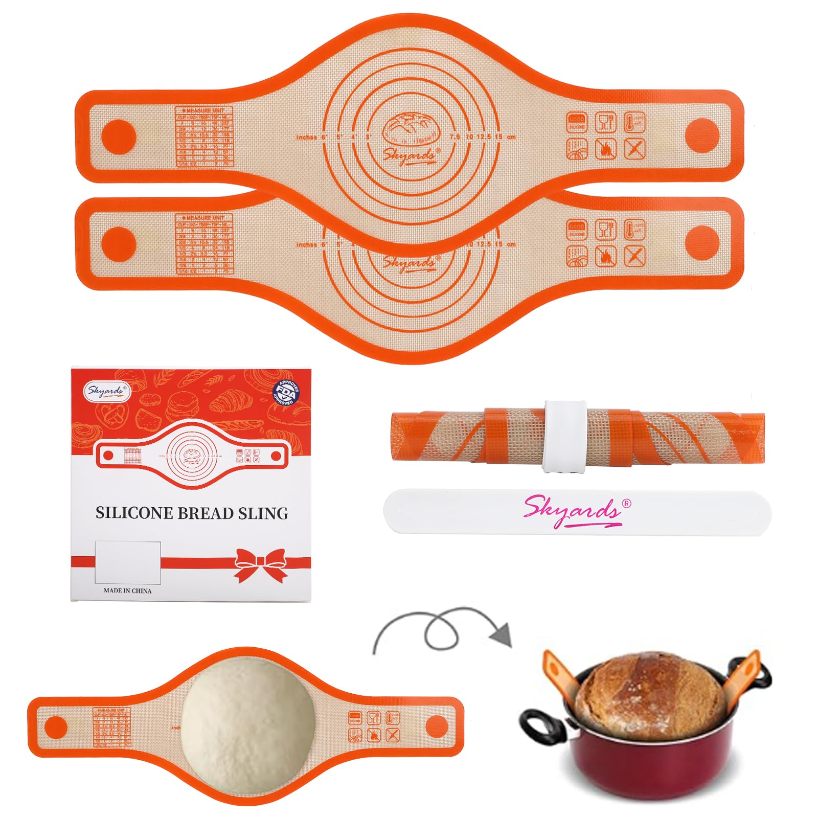 Amazon.com: Skyards 2 PCS Silicone Bread Sling for Dutch Oven,Silicone ...