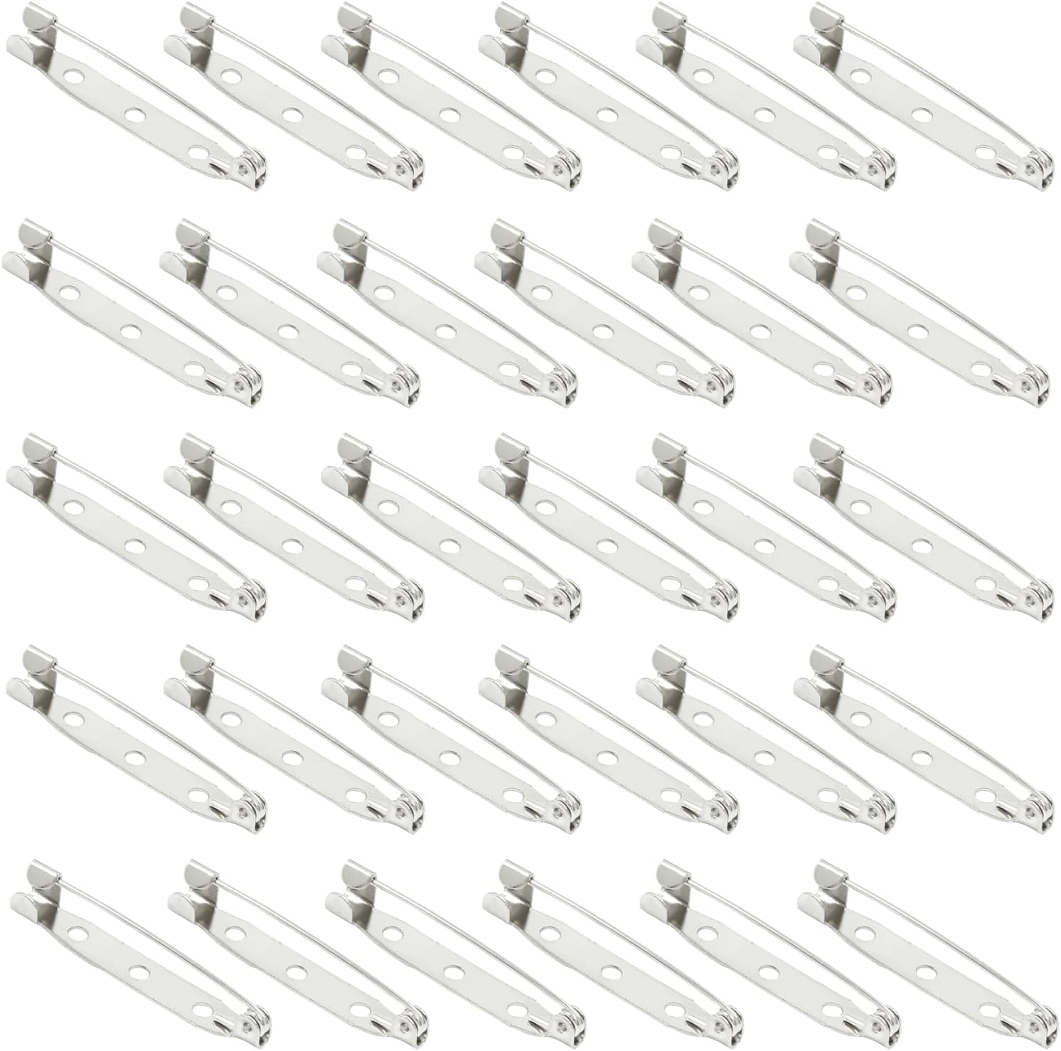 Amazon.com: Bonsicoky 30 Pcs Silver Safety Pins Clasp with Holes ...