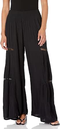 Angie Women's Wide Leg Pants with Lace Inserts at Amazon Women’s ...