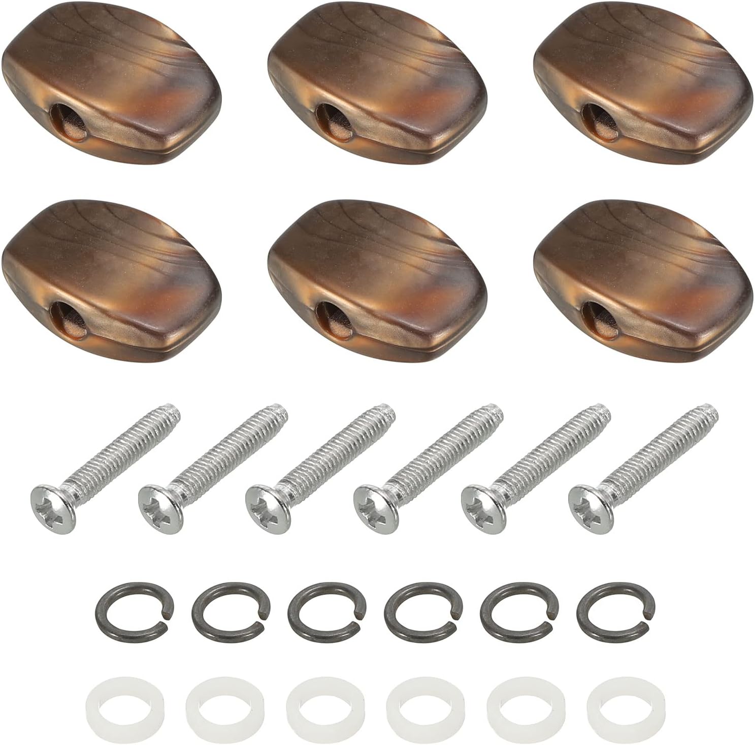 PATIKIL Guitar Tuning Peg Button Machine Head Oval Acrylic Buttons ...