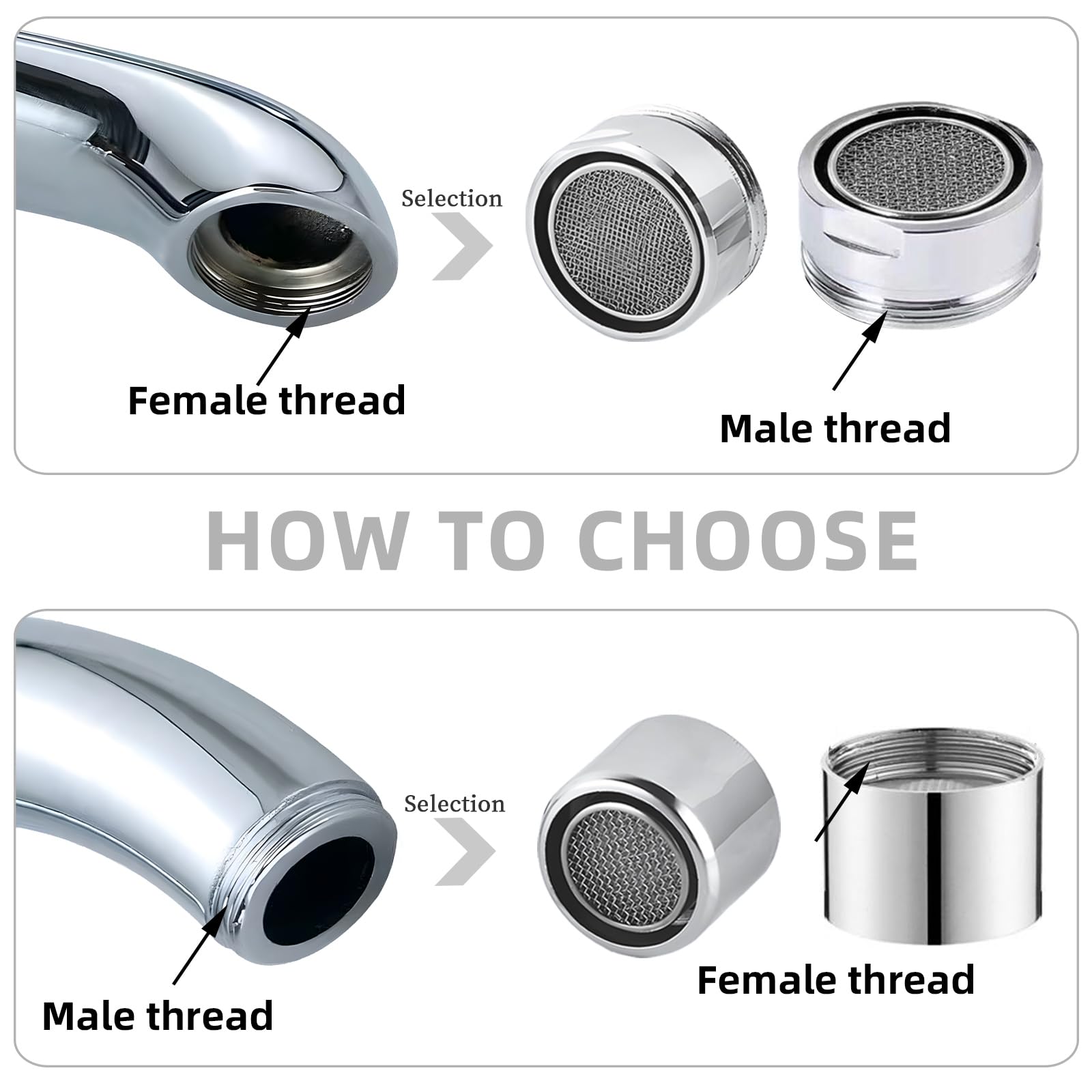 8 pcs Faucet Aerator Replacement Parts, VEINARDYL Kitchen Sink Aerator ...