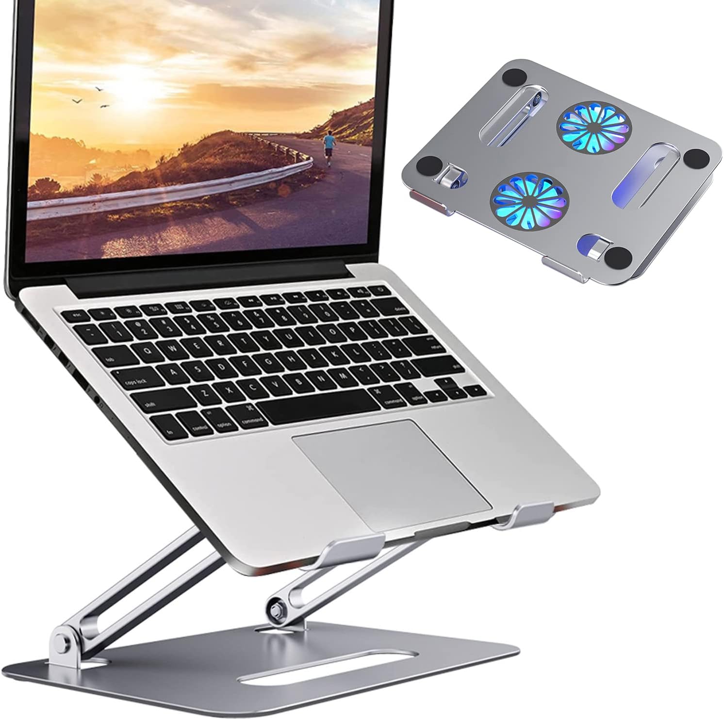 Amazon.com: Laptop Stand with Cooling Fan for Desk,Adjustable Height ...