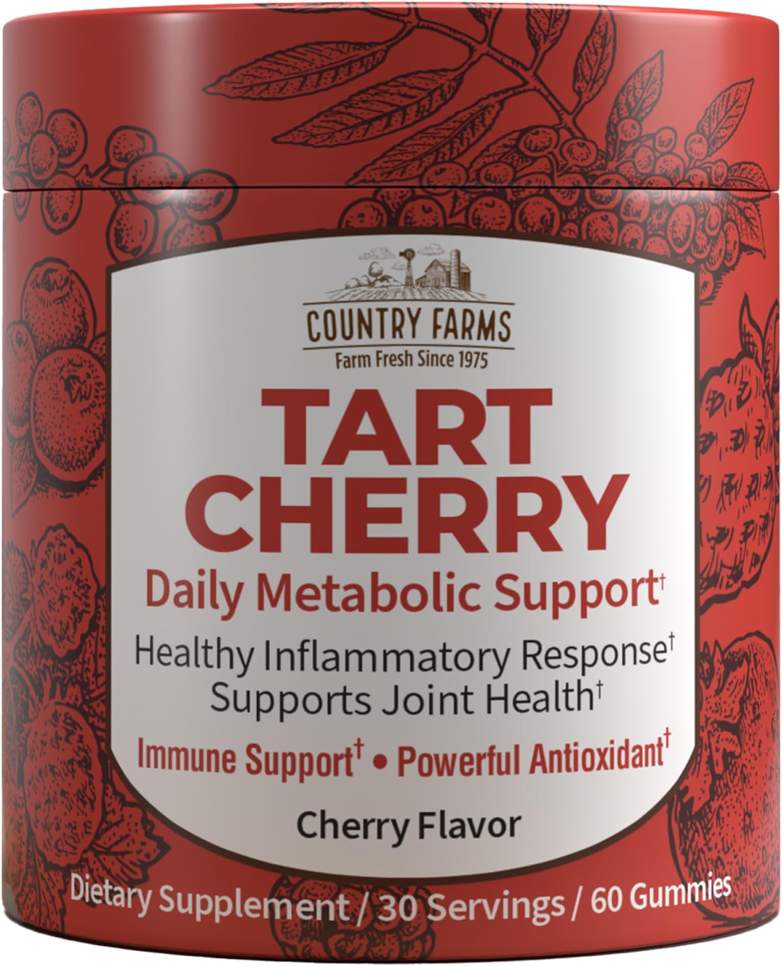 Amazon.com: COUNTRY FARMS Tart Cherry Gummies, Dialy Metabolic Support ...