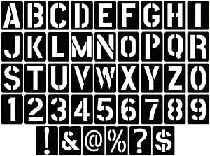 Amazon.co.jp: mawaki ステンシルシート 42枚セット アルファベット 数字のテンプレート 数字製図 描画テンプレート 再 ...