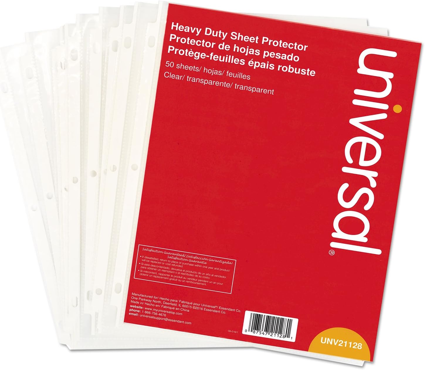 Amazon.com: Universal UNV21128 Top-Load Poly Sheet Protectors : Office ...