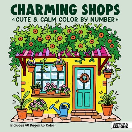 Amazon.com: Cozy Shops Cute & Calm Color By Number: Relaxing Flower ...