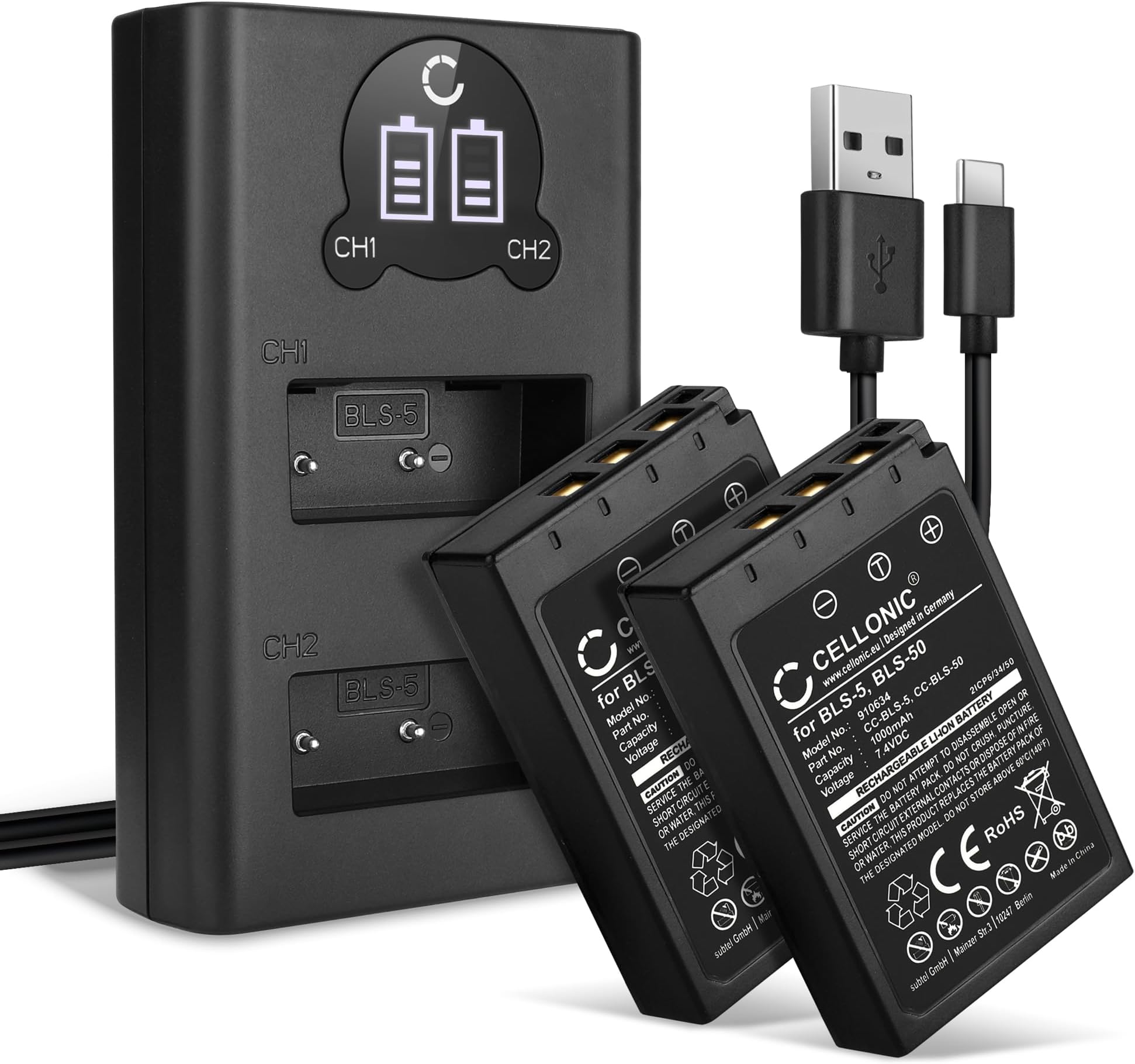 Duracell Premium Analog Olympus BLS-5 Battery PEN E-P3 E-PL1 E-PL2 E ...