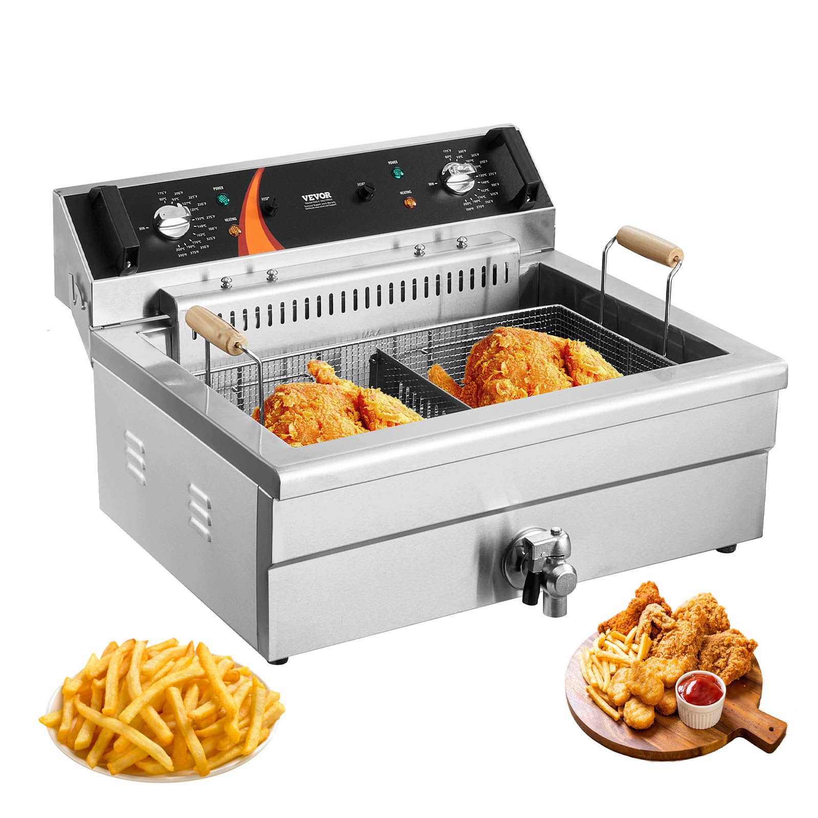 Amazon.com: VEVOR Commercial Deep Fryer, 3000W Electric Turkey Fryer ...