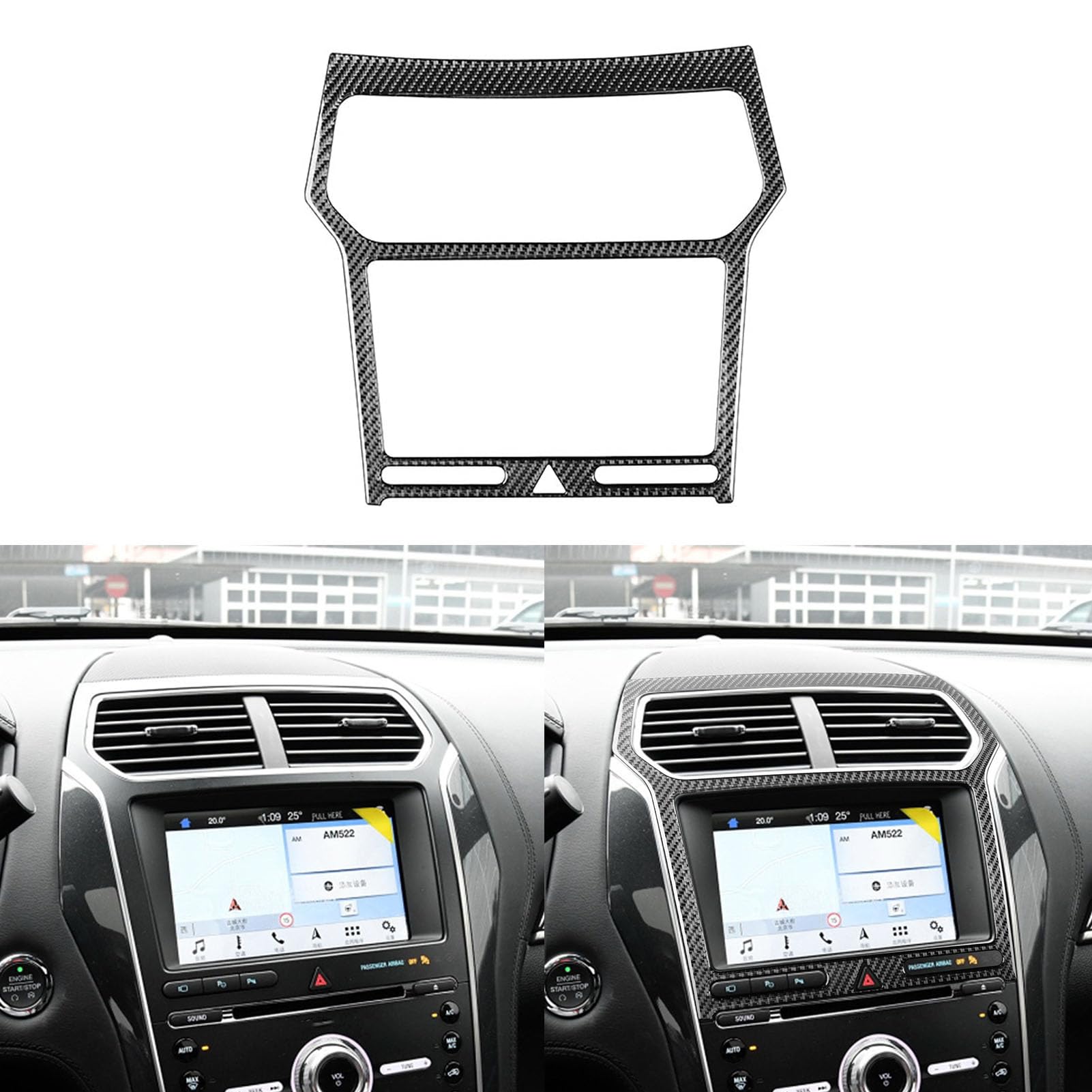 Amazon.com: PJFUS Real Carbon Fiber Car Central Navigation Screen Panel ...