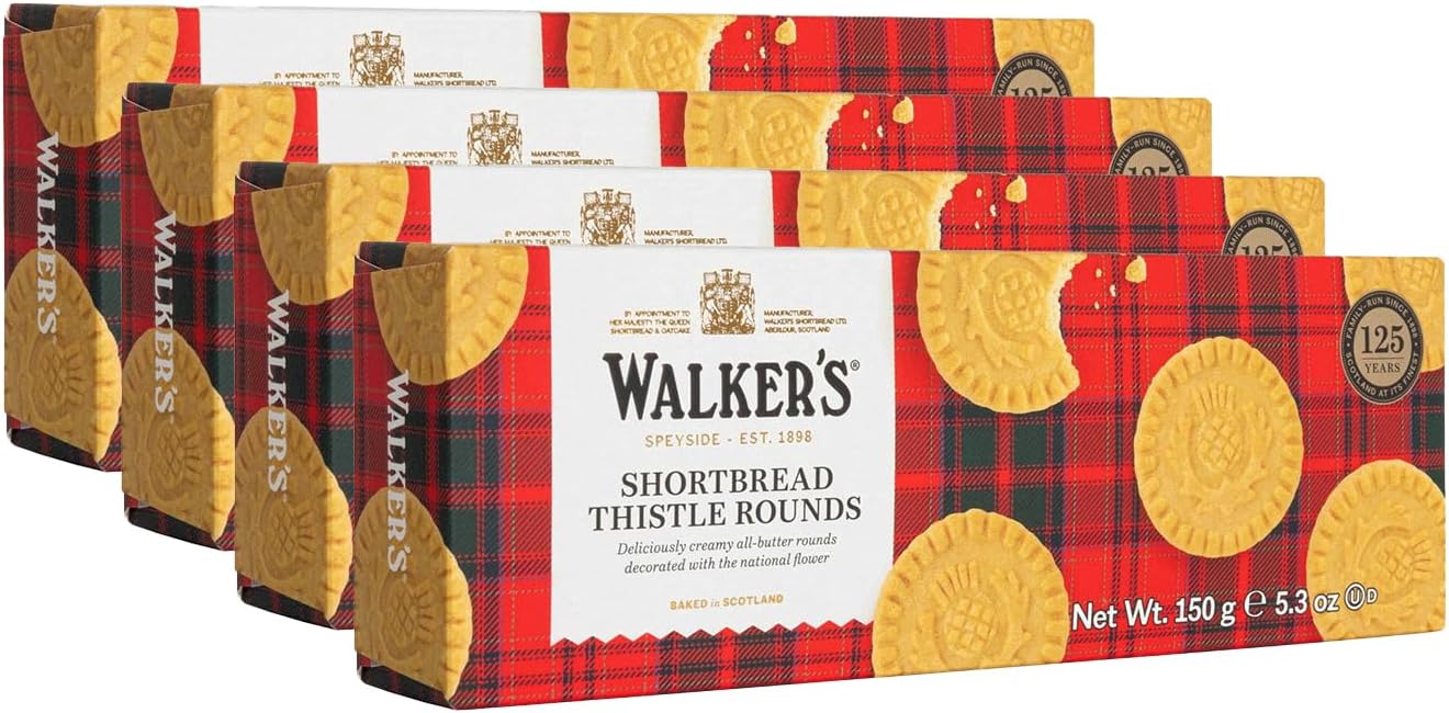 Walkers Shortbread Rounds Shortbread Cookies, 5.3 Ounce Box (Pack of 4 ...