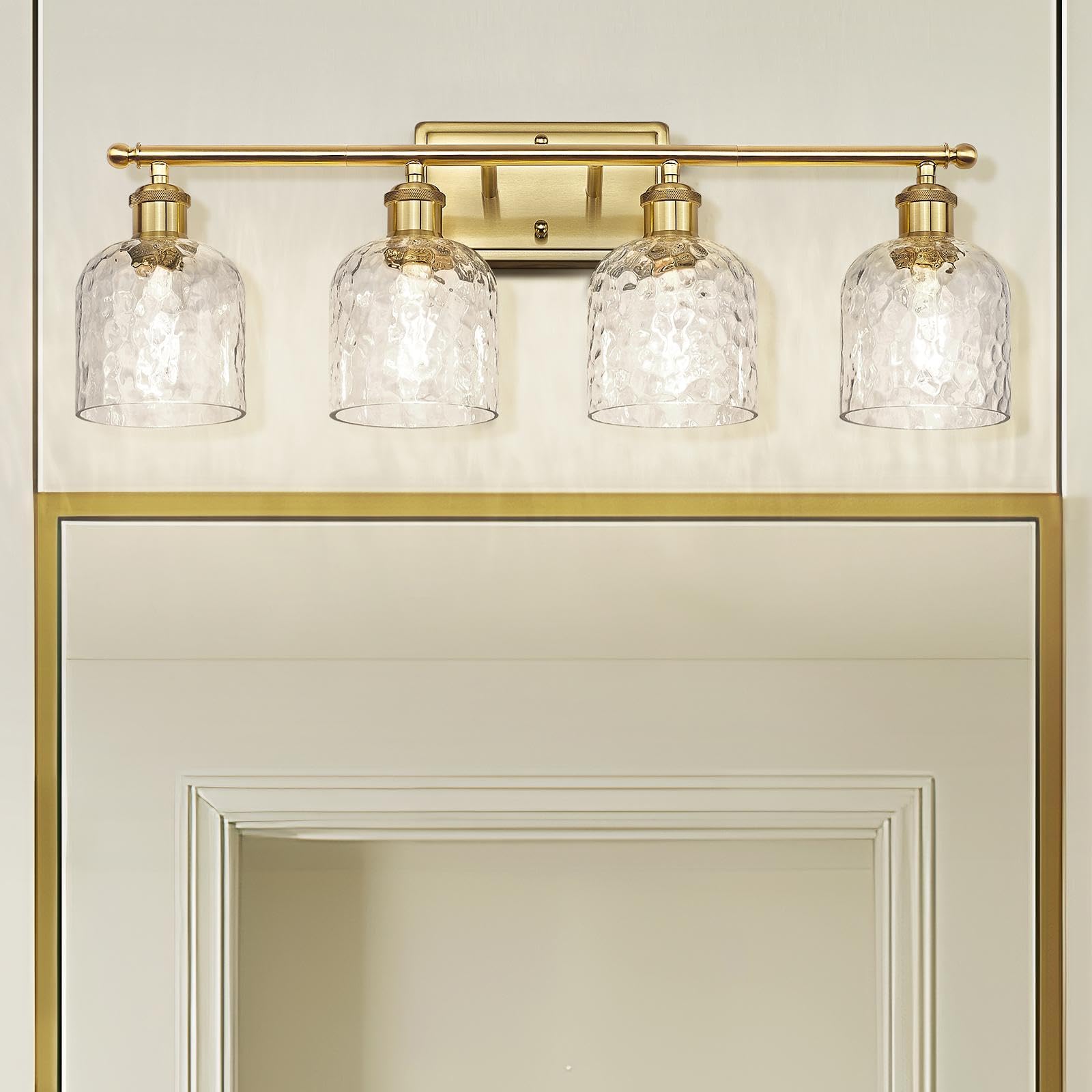 zeyu 27'' Modern Vanity Lights Over Mirror, 4-Light Brushed Gold Wall ...