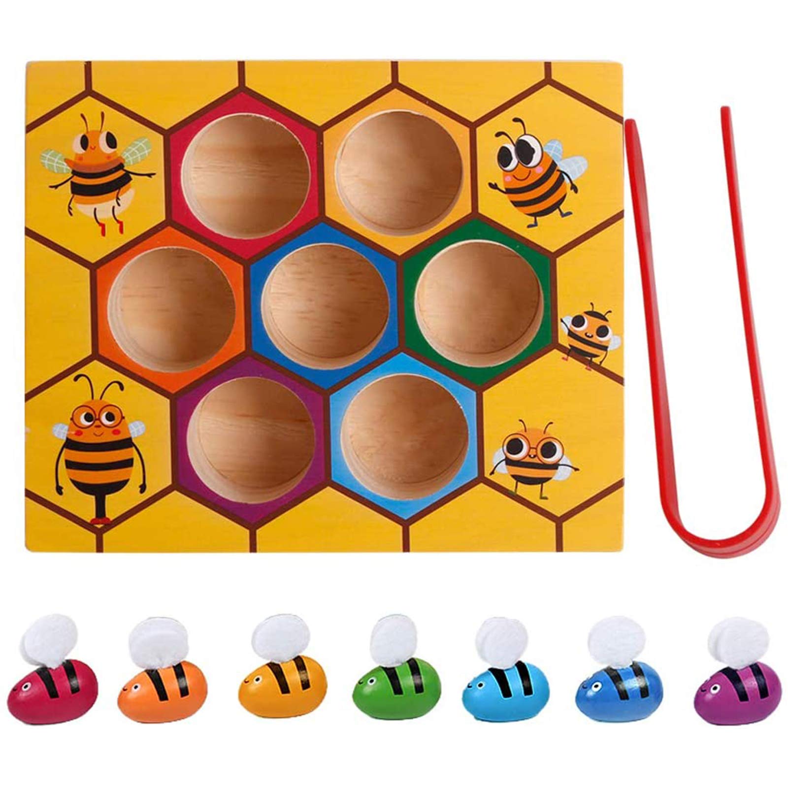 Toddler Matching Game Fine Motor Skill Toy Wooden Montessori Color toddler-matching-game-fine-motor-skill-toy-wooden-montessori-color