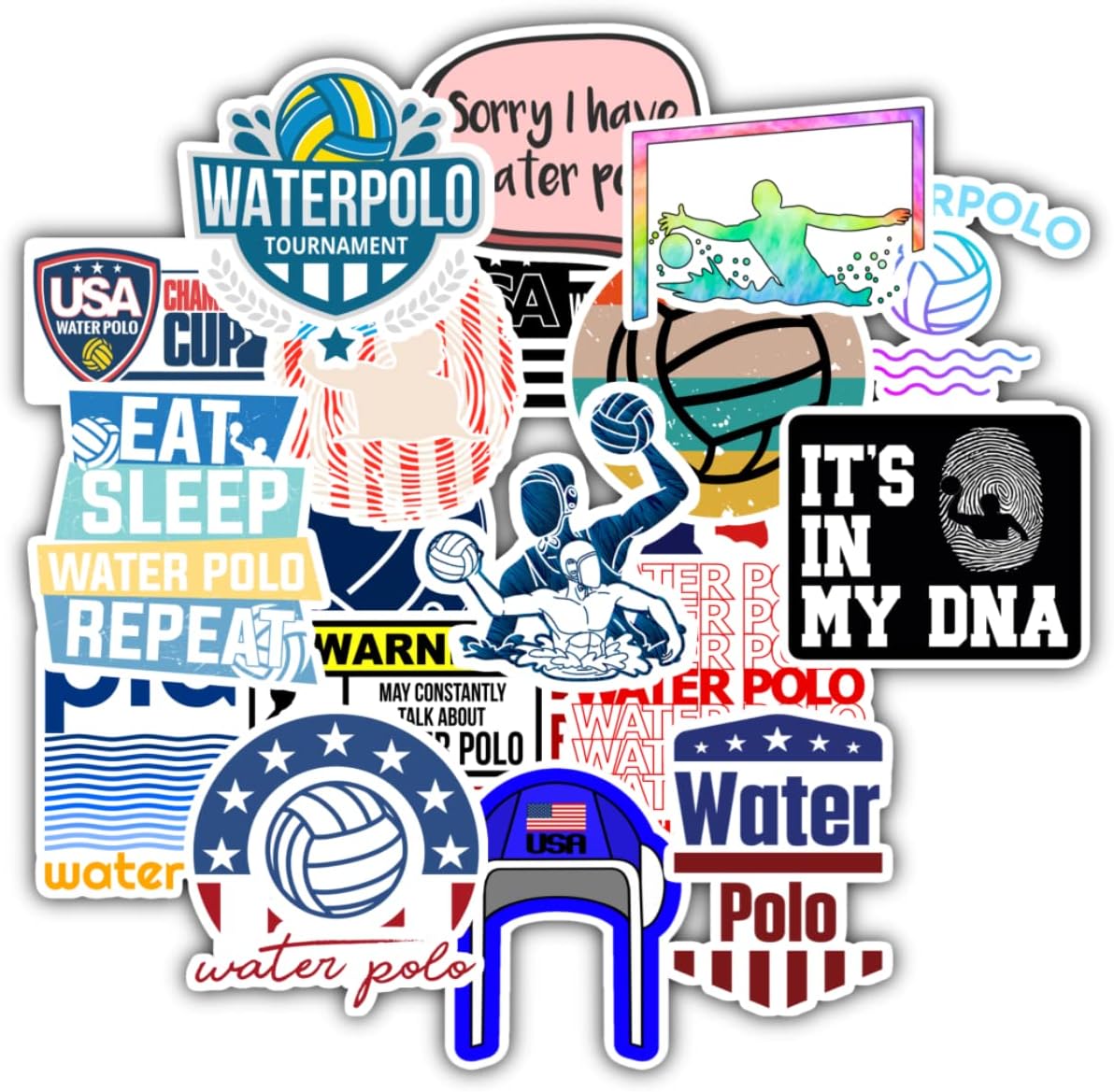 Amazon.com: 20 Pcs Stickers Packs Summer Vinyl I Colorful Pretty Decal ...