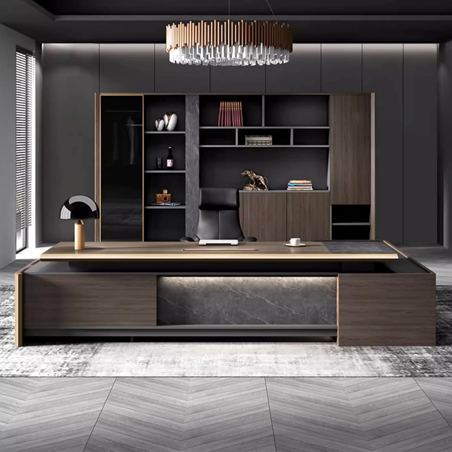 Amazon.com: TIZAZO 94IN Modern Executive Desk - L-Shaped Executive Desk ...