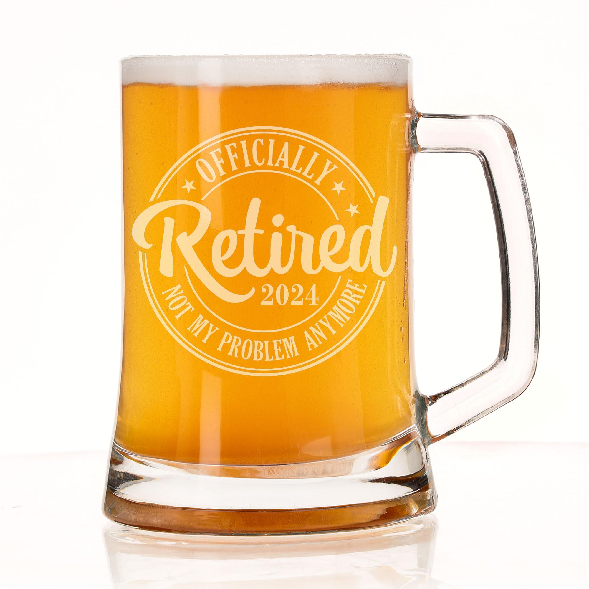 Officially Retired Engraved Retirement Beer Glass Gift Beer Glass Funny ...