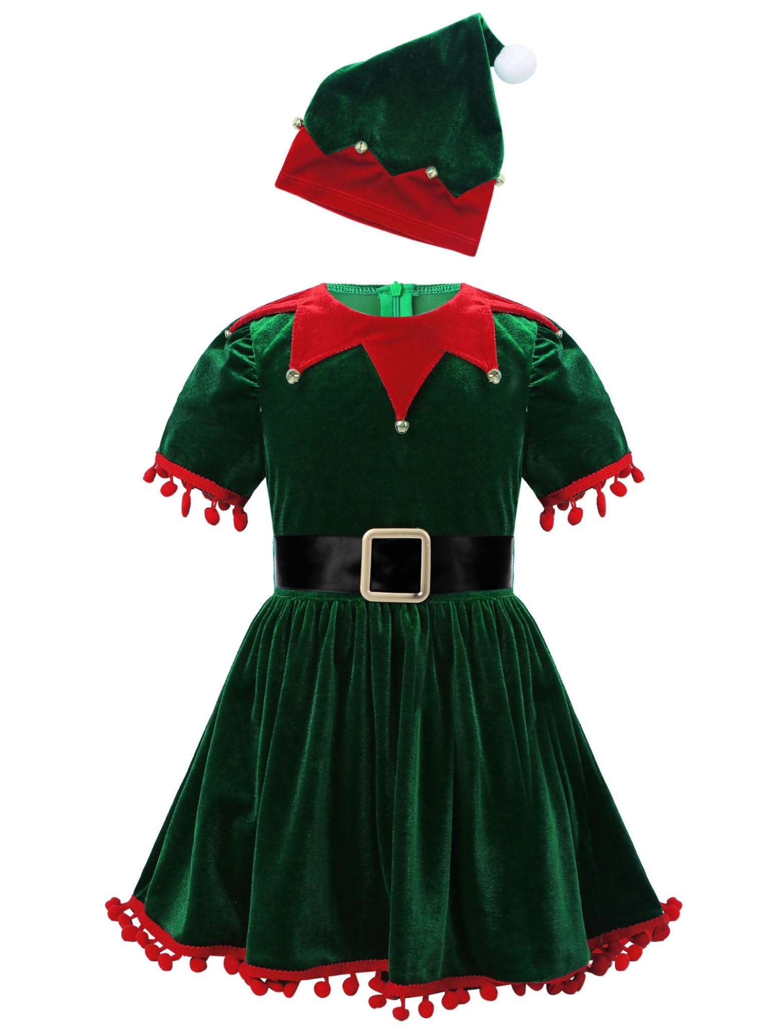 Amazon.com: Yartina Kids Girls Christmas Mrs Santa Costume Sequins ...