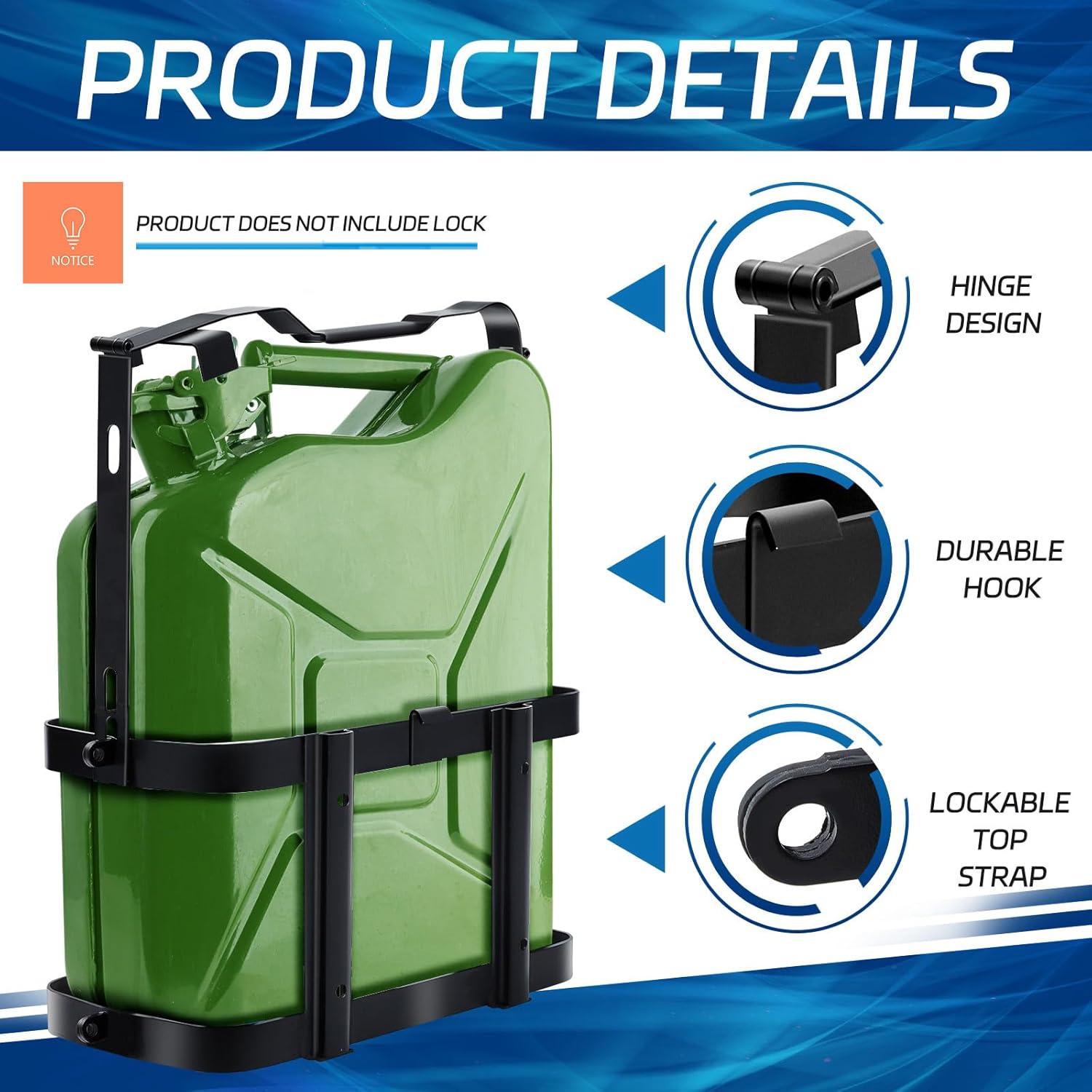 2 Pcs Jerry Can Mount Holder 5 Gallon 20 Liter Jerry Gas Can Holder ...