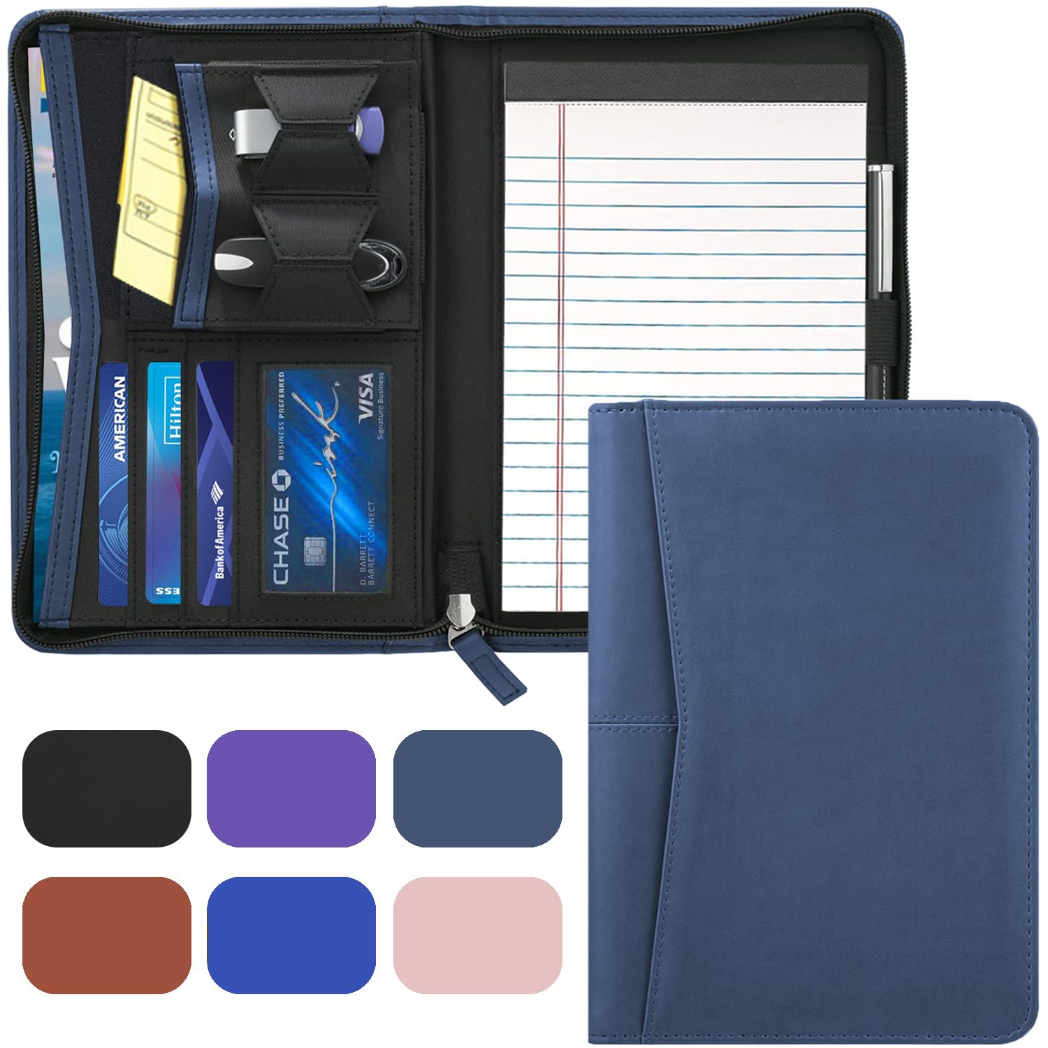 Snapklik.com : Small Portfolio Organizer, A5 Zippered Business ...
