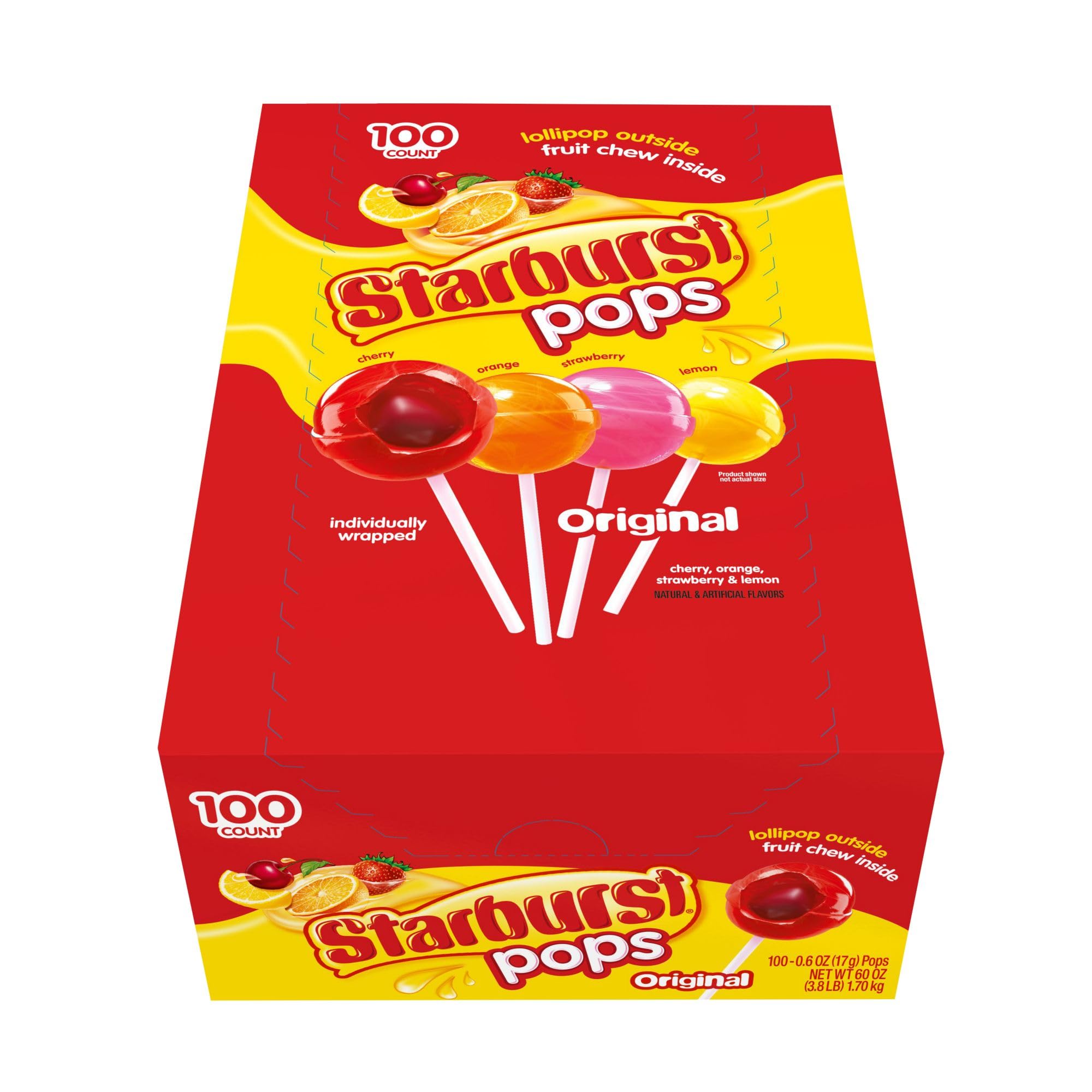 Amazon.com : Spangler Starburst Pops Fruit Chew Filled Lollipops ...
