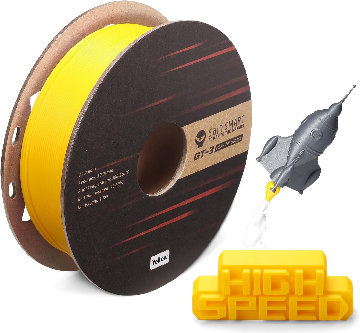 Amazon.com: SainSmart GT-3 High Speed PLA+ Filament 1.75mm, High Flow ...