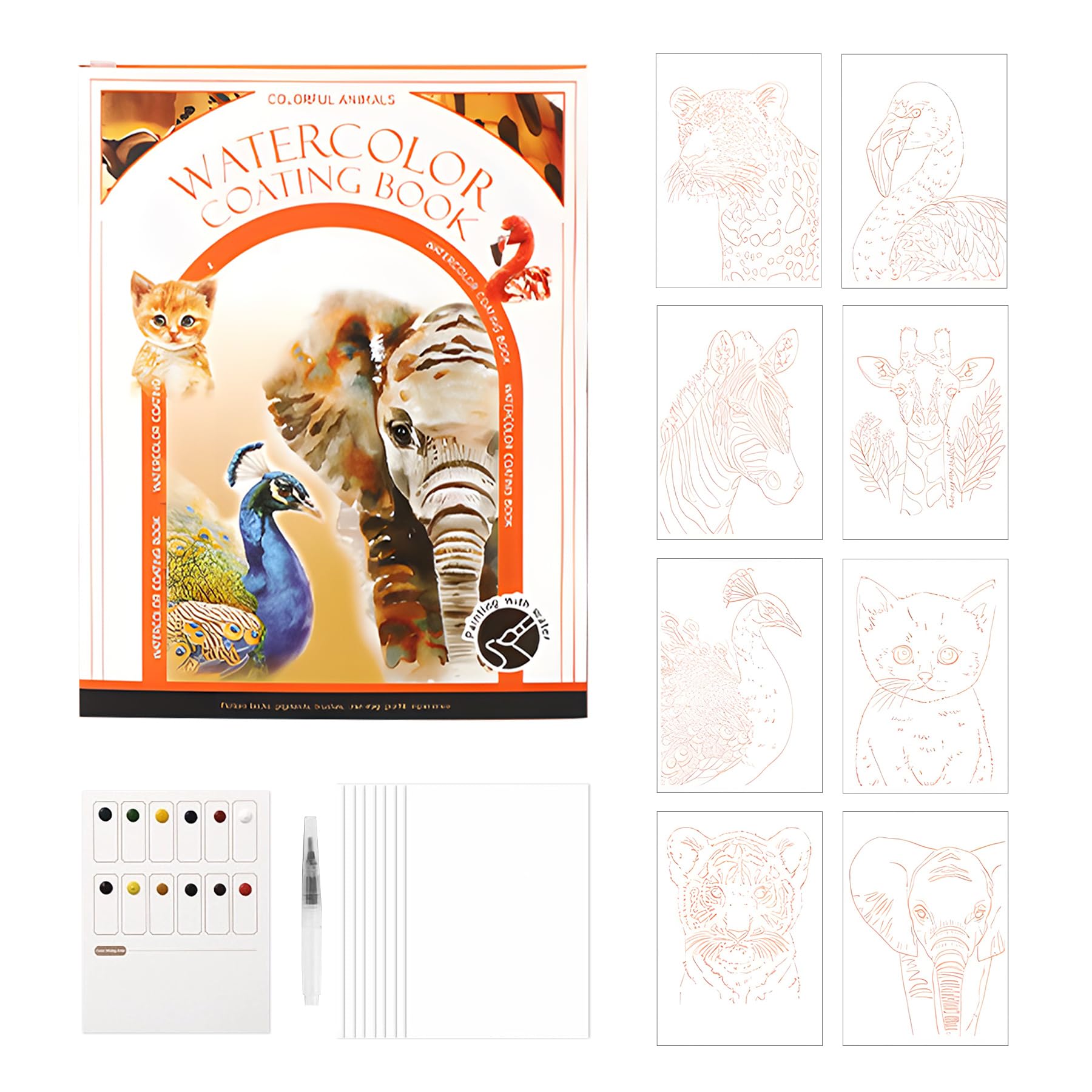 Zakvoor Tri-fold Painting Book ZAKVOOR Watercolor Painting Book For ...