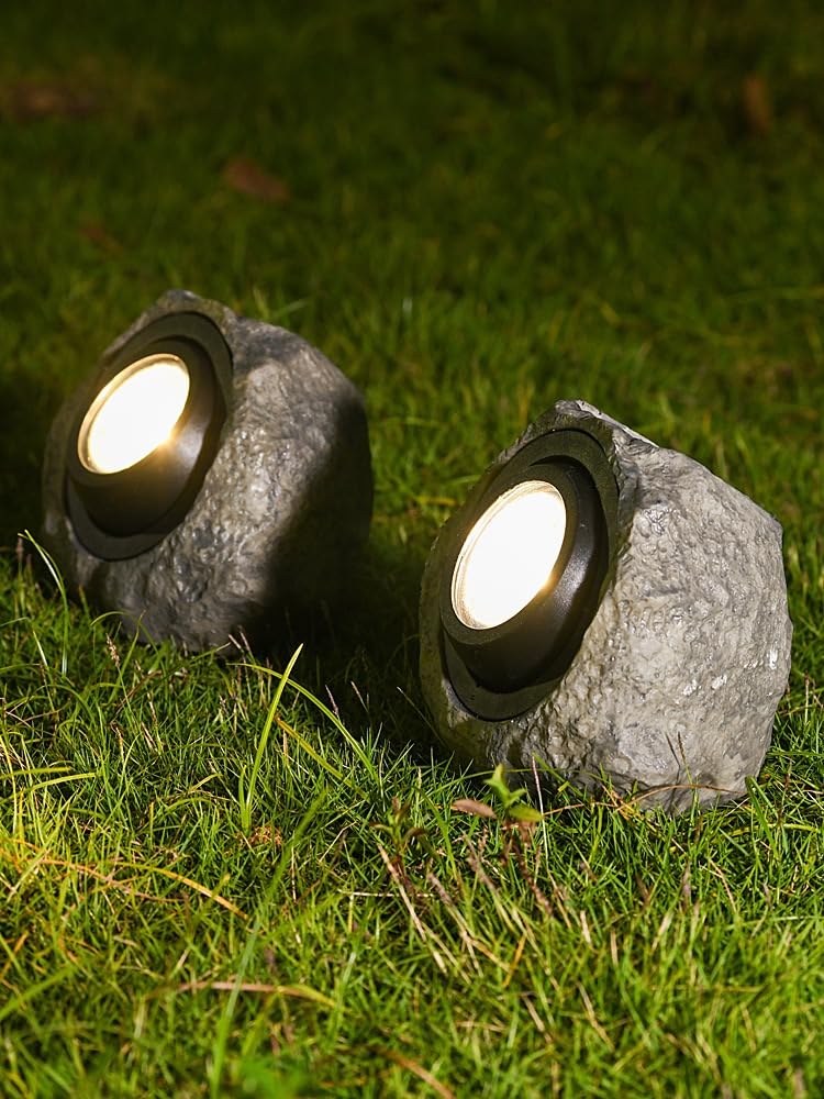 Solar Powered Outdoor Light, Solar Rock Light Super Bright Solar Spot ...