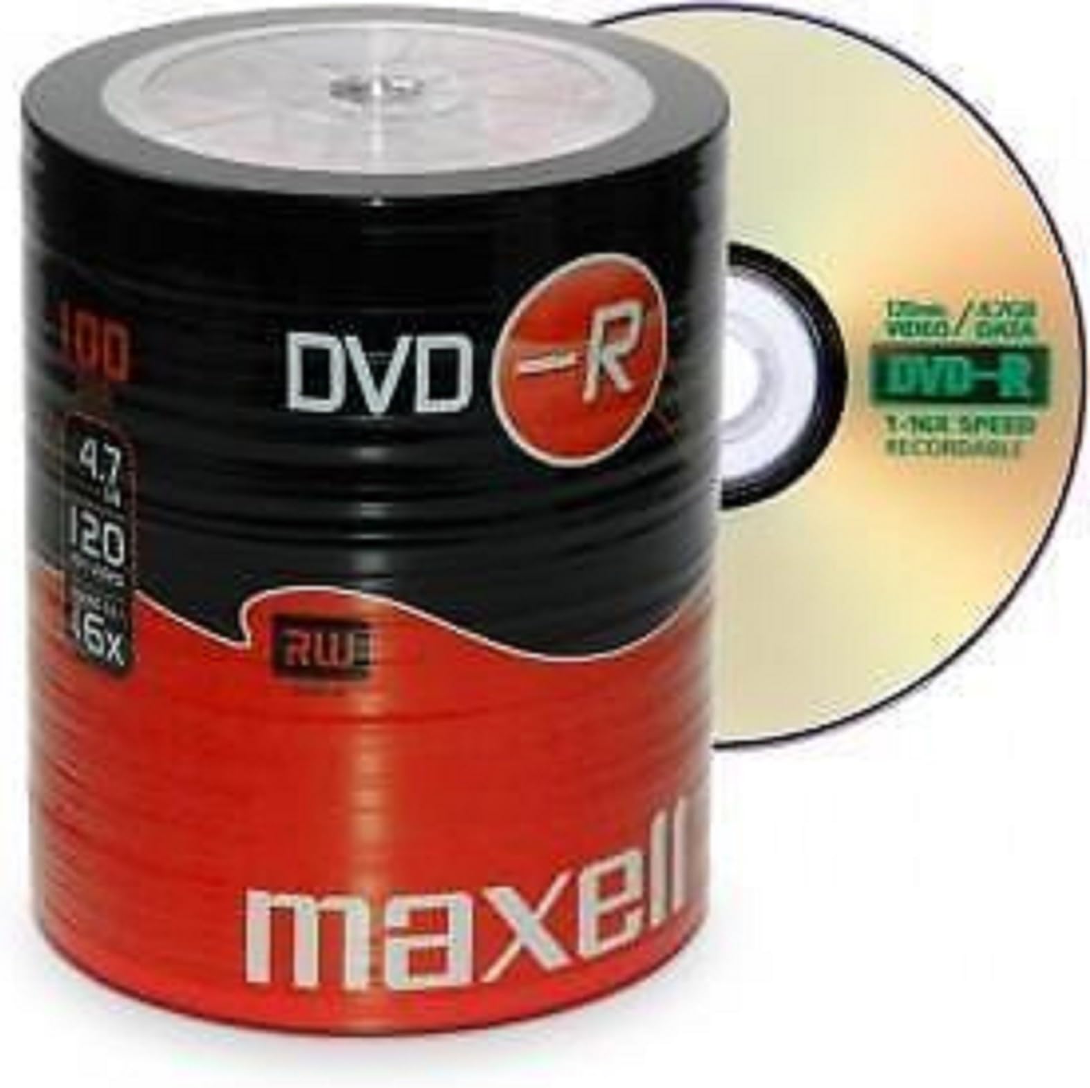 Maxell 275733 DVD-R 4.7 GB 16X 120 Min Video (100 Disk Pack - Shrink Wrapped) : Amazon.co.uk ...