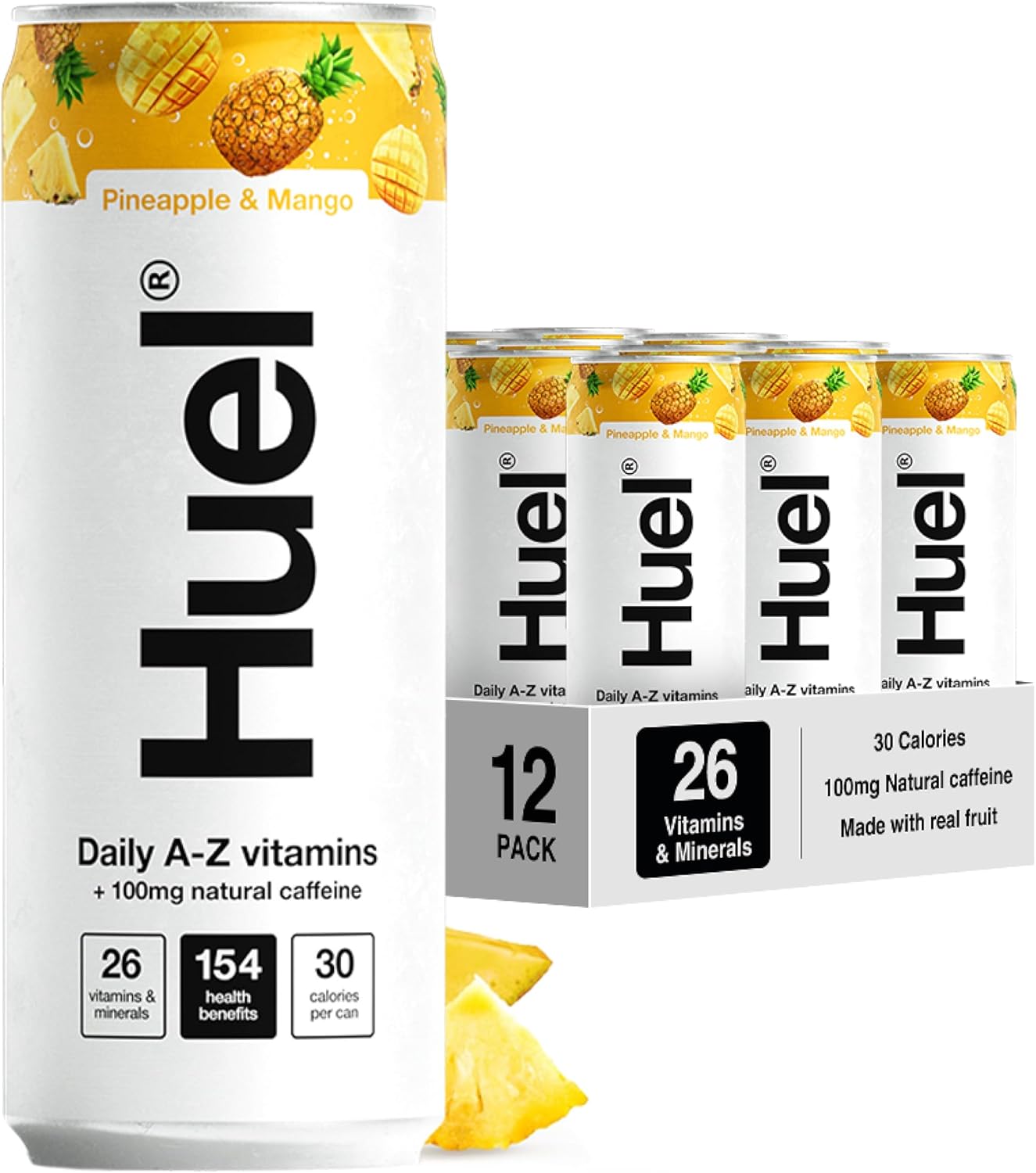 Huel Daily A-Z Vitamins Energy Drink, 12 x 330ml Cans, Pineapple ...