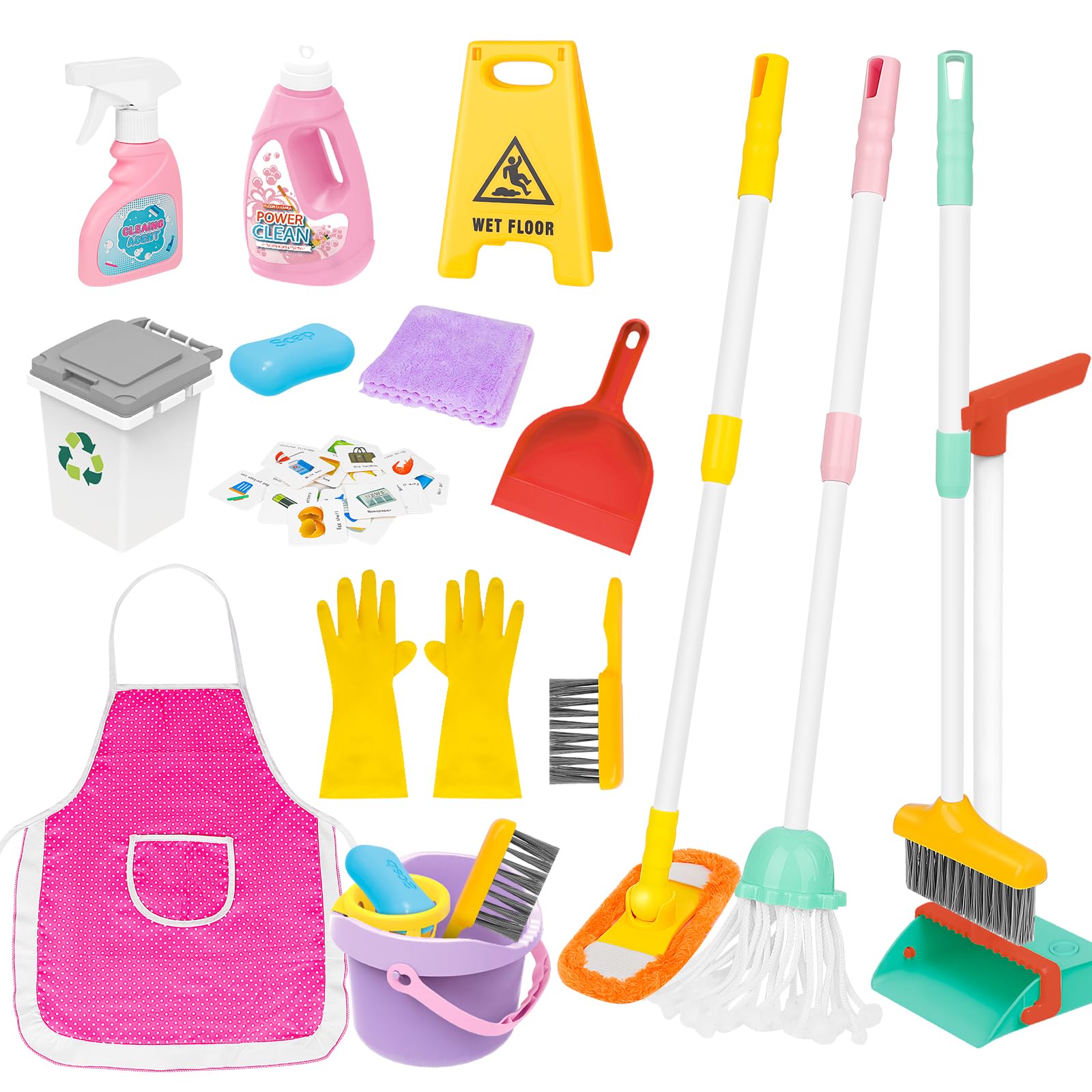 Amazon.com: deAO Kids Cleaning Set 17 Pcs,Toy Cleaning Set Includes ...