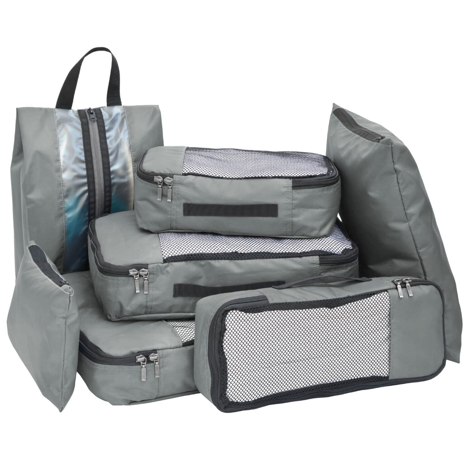 FATMUG Packing Cubes Travel Bag Organiser Set of 7(L,M,S,Slim,Shoe ...