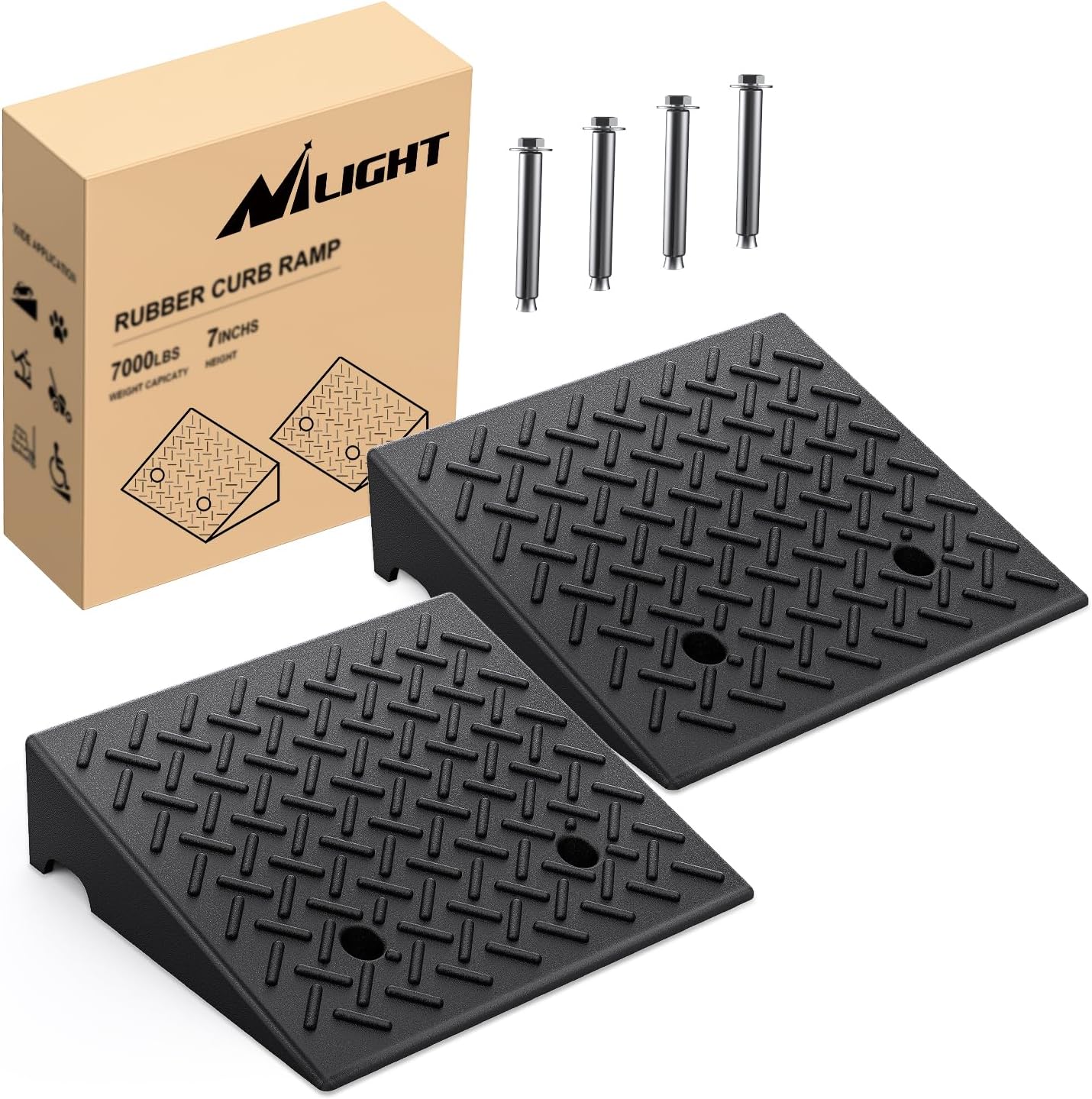 Amazon.com: YSML Door Threshold Ramp, 7 Inch Rise Portable Solid Wood ...