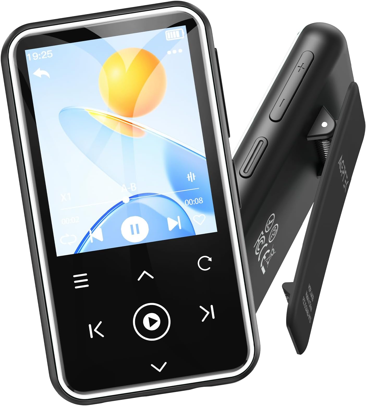 Amazon.com: AGPTEK 64GB MP3 Player with Clip, 1.8 inch Bluetooth 5.3 ...