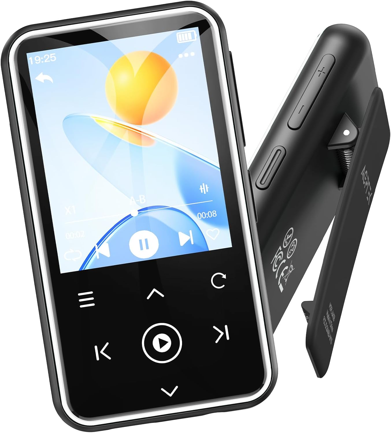 Amazon.com: AGPTEK 64GB MP3 Player with Clip, 1.8 inch Bluetooth 5.3 ...