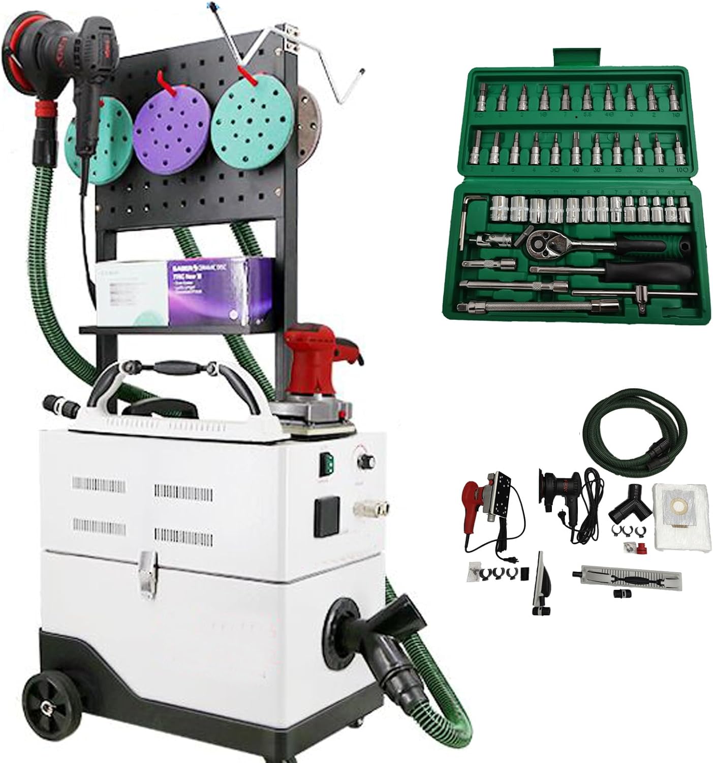 TECHTONGDA Dust Free Dry Sander, Car Grinding Vacuum Cleaner with 50L ...