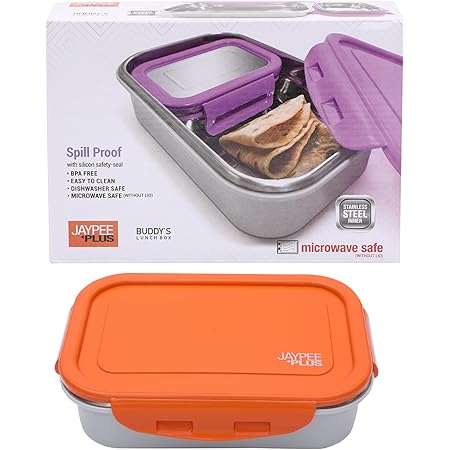 Buy Jaypee Plus Stainless Steel Lunch Box Buddysteel Orange, 500 ml ...