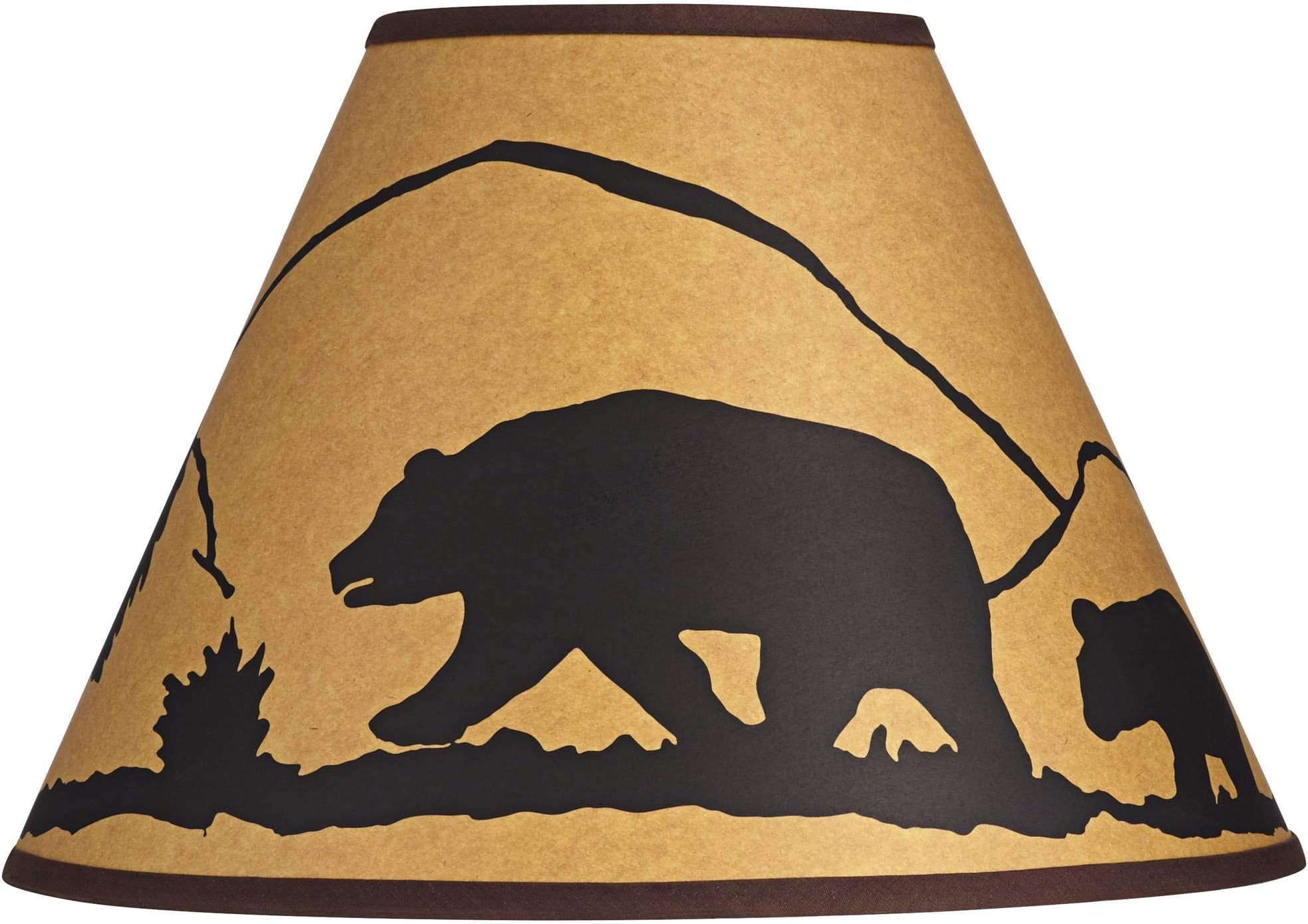 Mountain Scene Brown Paper Medium Empire Lamp Shade 6" Top x 14" Bottom ...