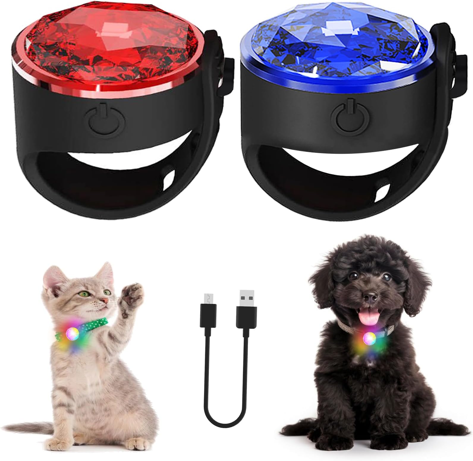 Amazon.com: Dog Lights for Night Walking – 50LM Dog Collar Light, 3 ...