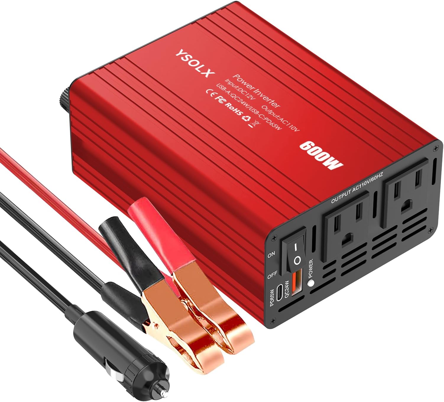 Amazon.com: LVYUAN 500W Power Inverter for Vehicles DC 12V to 110V AC ...
