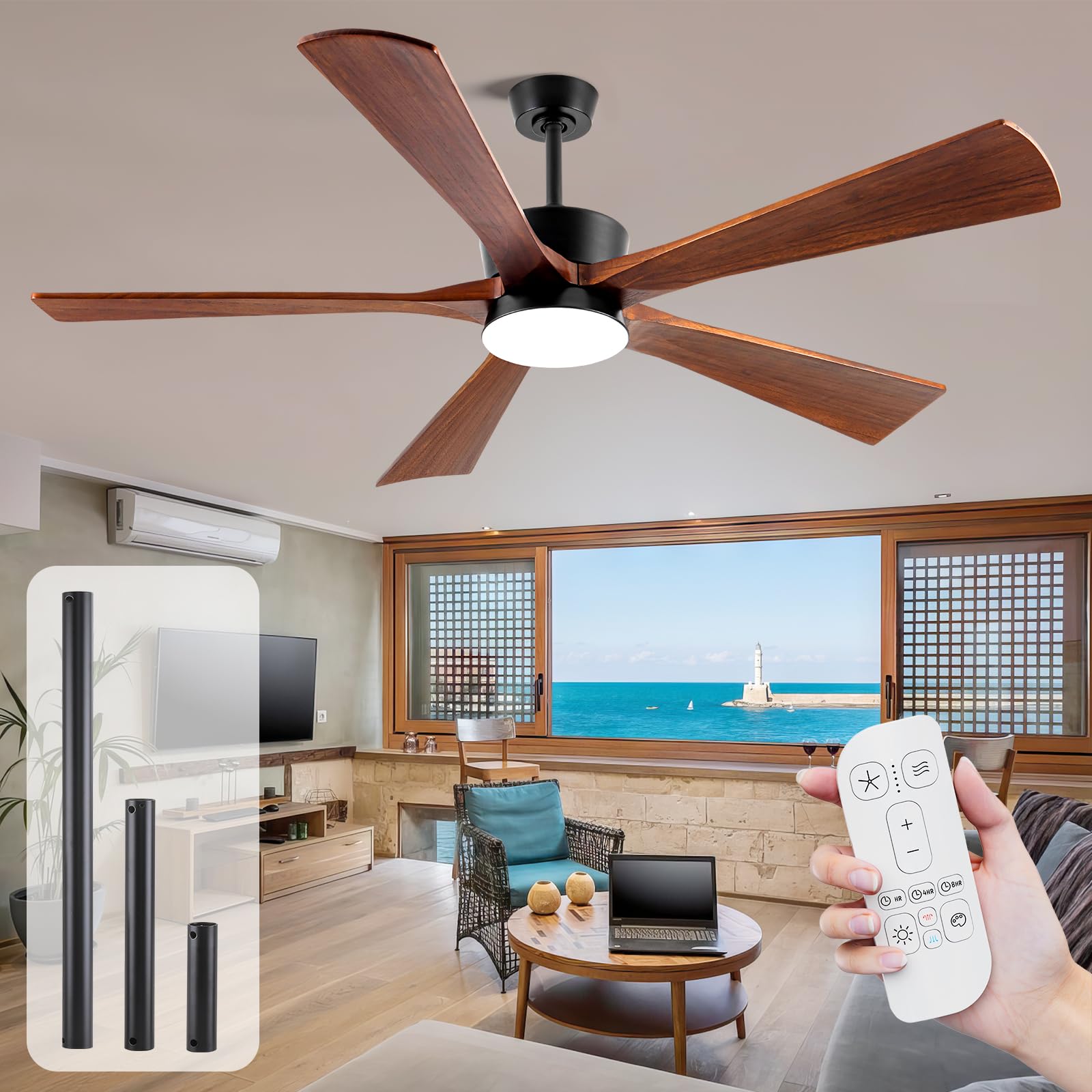Rustic Farmhouse Outdoor Ceiling Fans 60 Inch Modern Ceiling Fan With