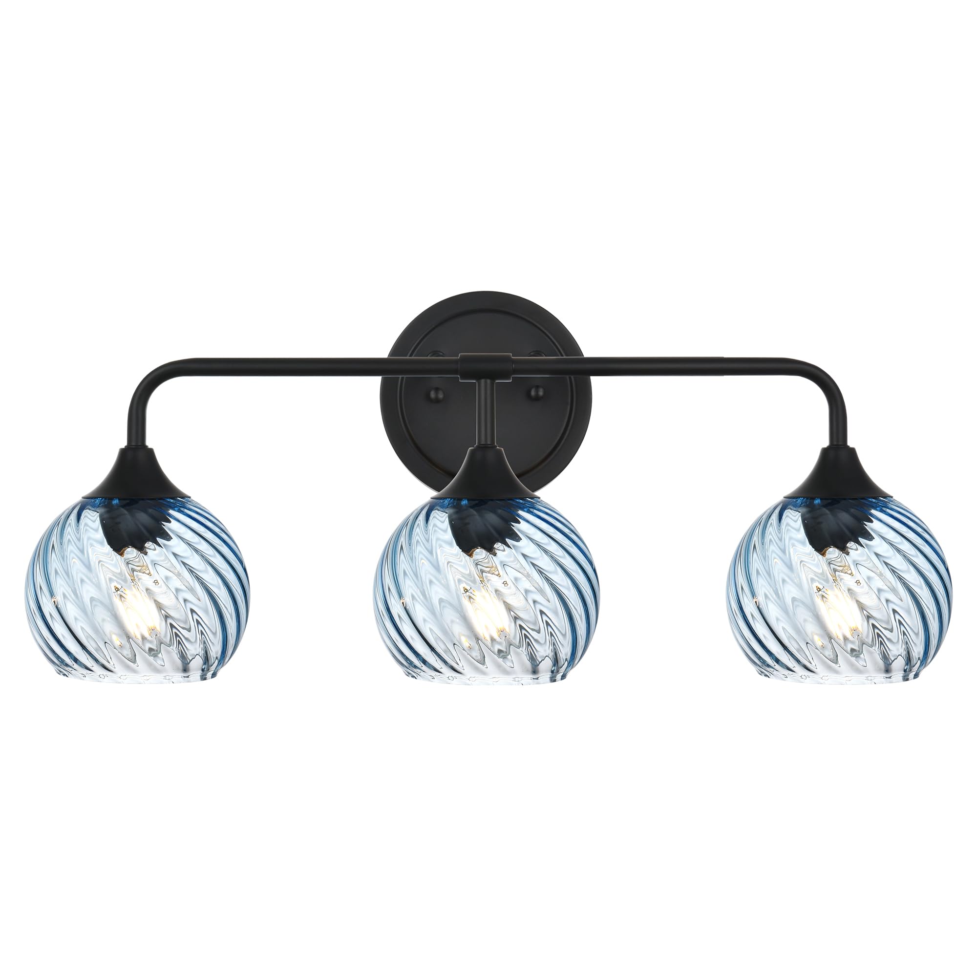 MELUCEE 25 Inch Bathroom Light Fixtures Black, 3-Light Vanity Lights ...