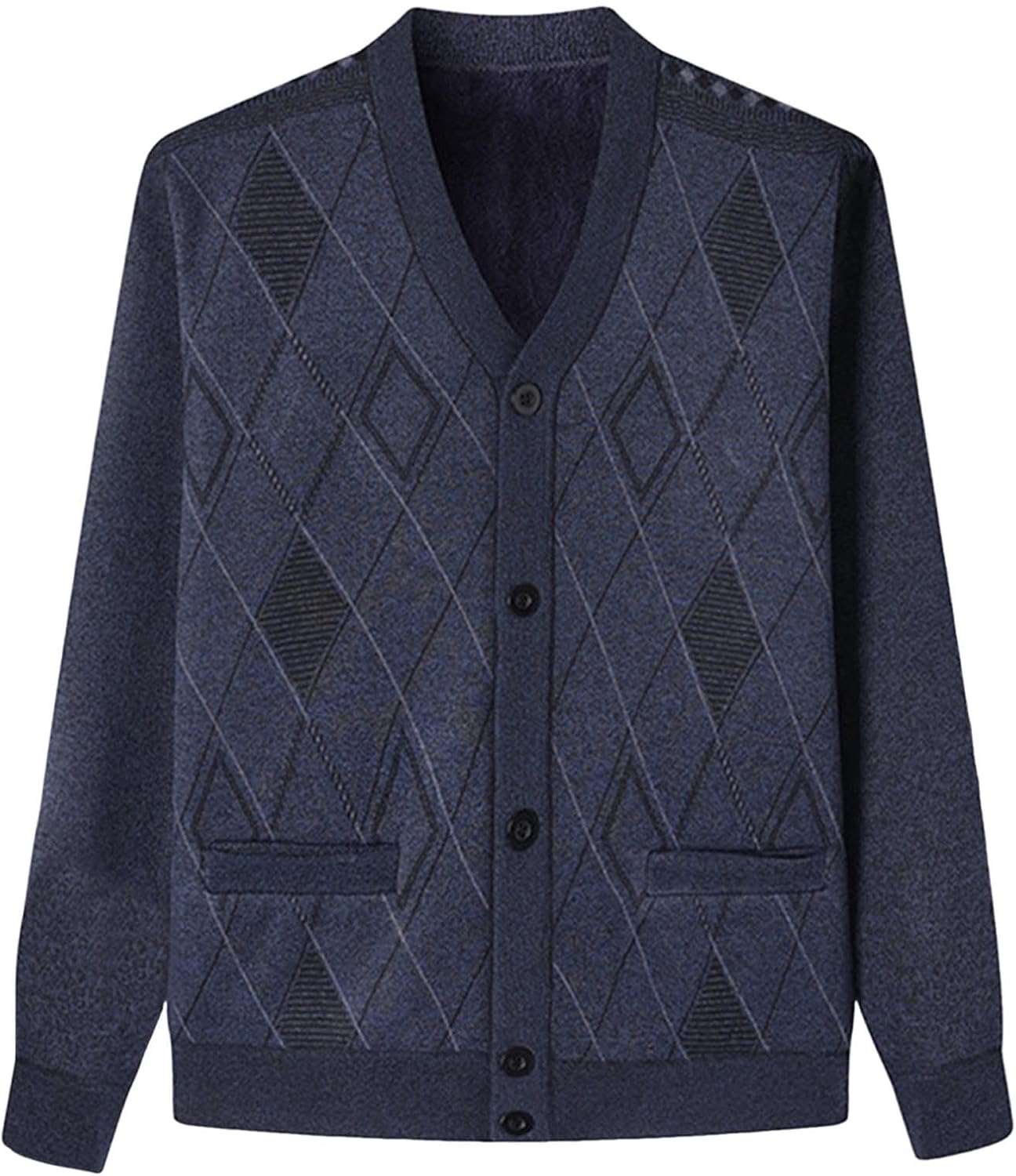 Rkwins Cardigan Sweaters for Men Fleece Button Down Sweater Plus Size ...