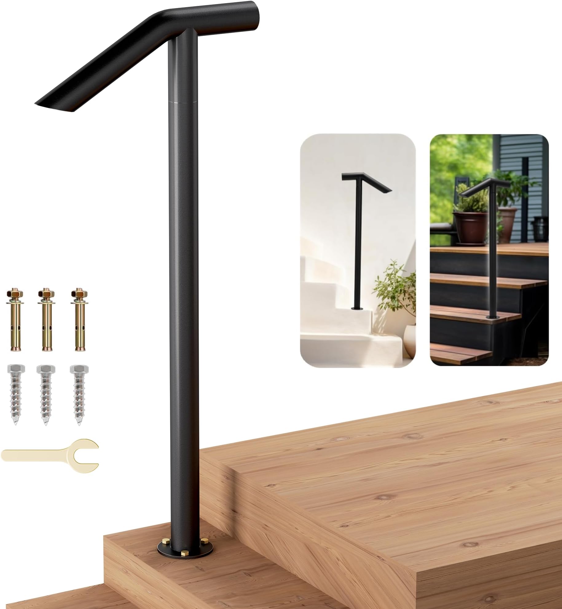 Zwinz Handrail Railing, Single Post Handrail, Sturdy Outdoor Handrails ...