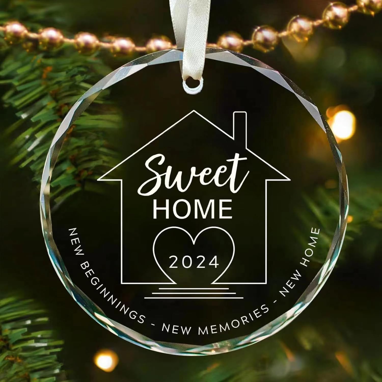 Amazon.com: Housewarming Ornament 2024, New Homeowner Gift, Glass ...